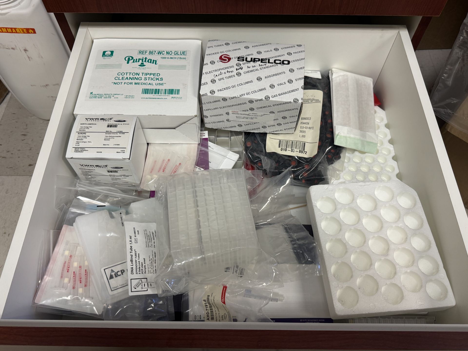 Lot of Contents of Drawers (All Photoed), Agilent HPLC Columns, VWR ...