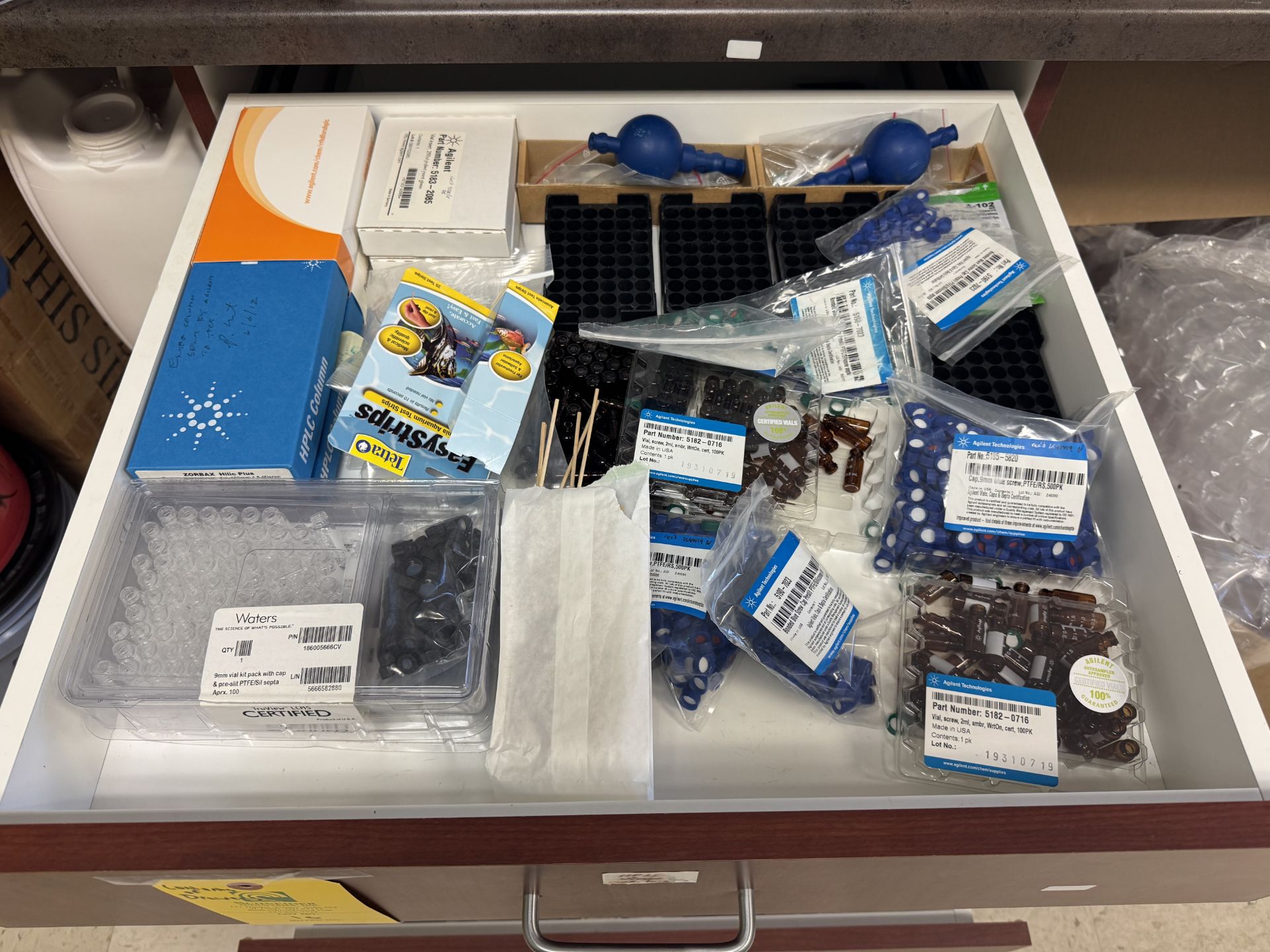 Lot of Contents of Drawers (All Photoed), Agilent HPLC Columns, VWR ...