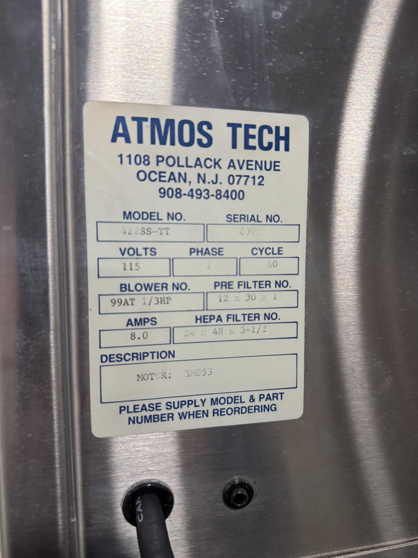 ATMOS Tech Clean-Fill Hood / Sterile Product Outlet Manufacturer: ATMOS ...
