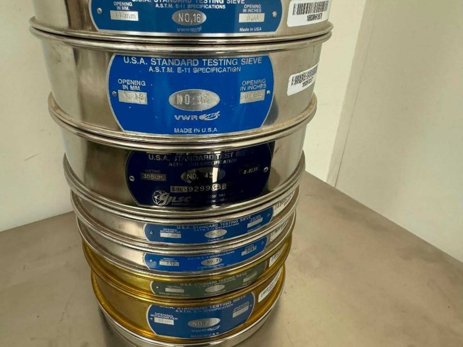 Used Testing Sieve lab VWR Tyler Advantech ASME Multiple sizes with ...