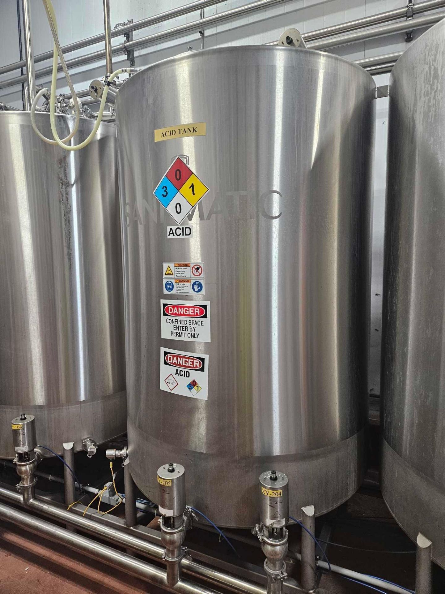 Used Sani-Matic CIP System with: Cleaning process: Caustic Acid Reclaim ...