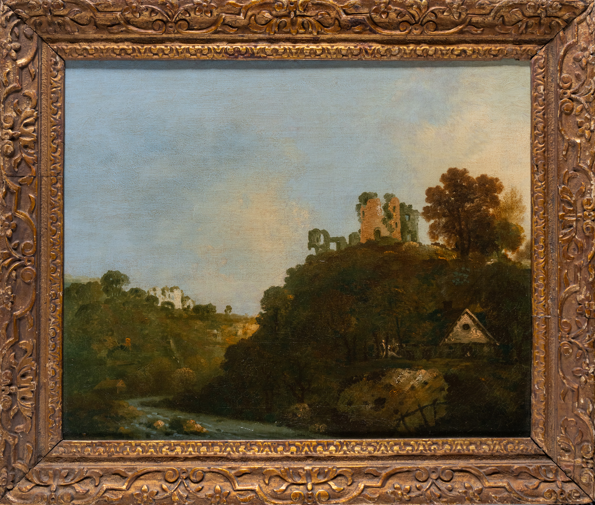 Attributed to Richard Wilson R.A. (English, 1712-1782) Landscape with ...