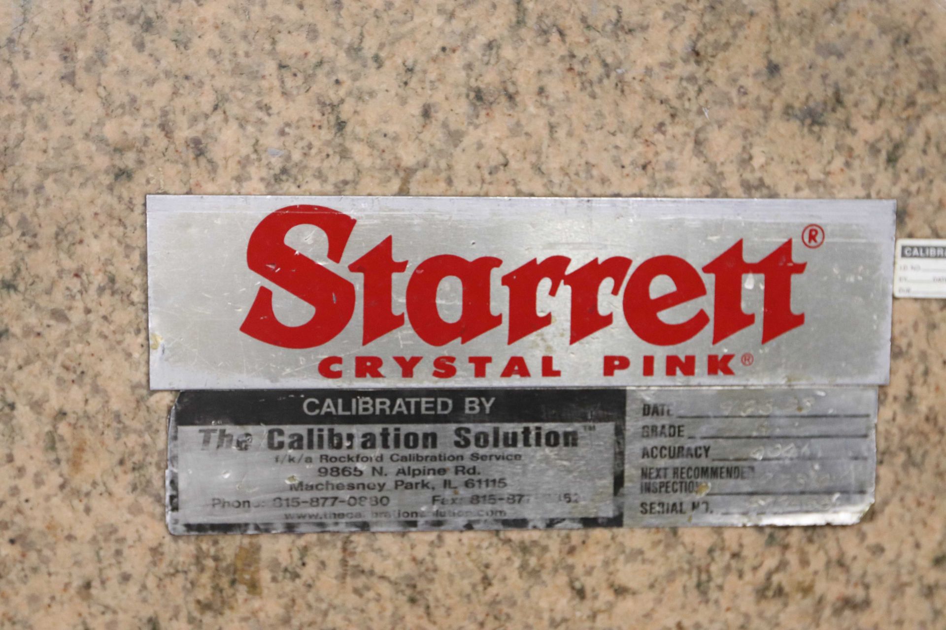 Starrett Precision surface plate with metal base, 4' x 8', serial #811555