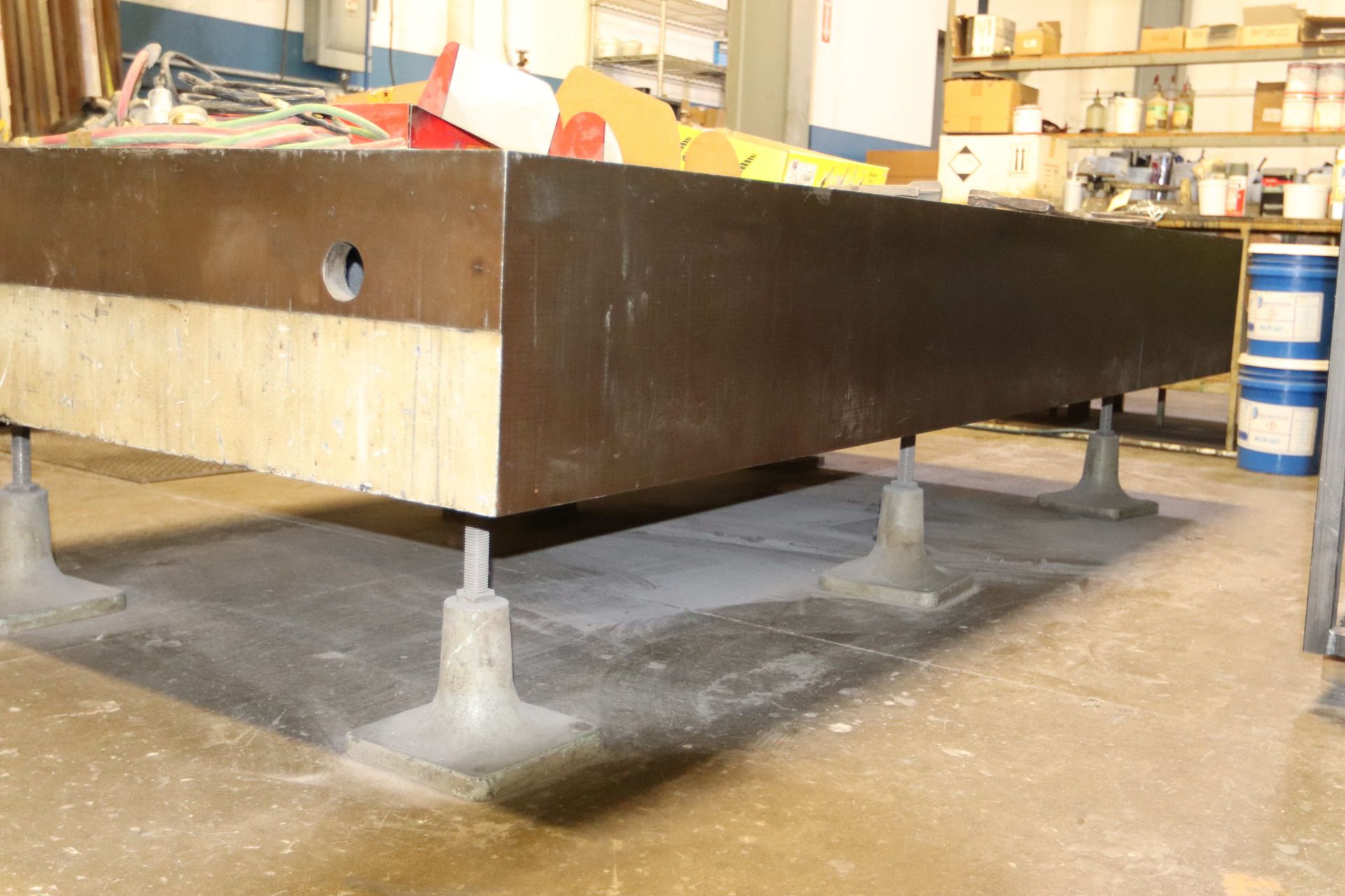 Steel work table with steel top, 59.5" x 120" x 29.5"