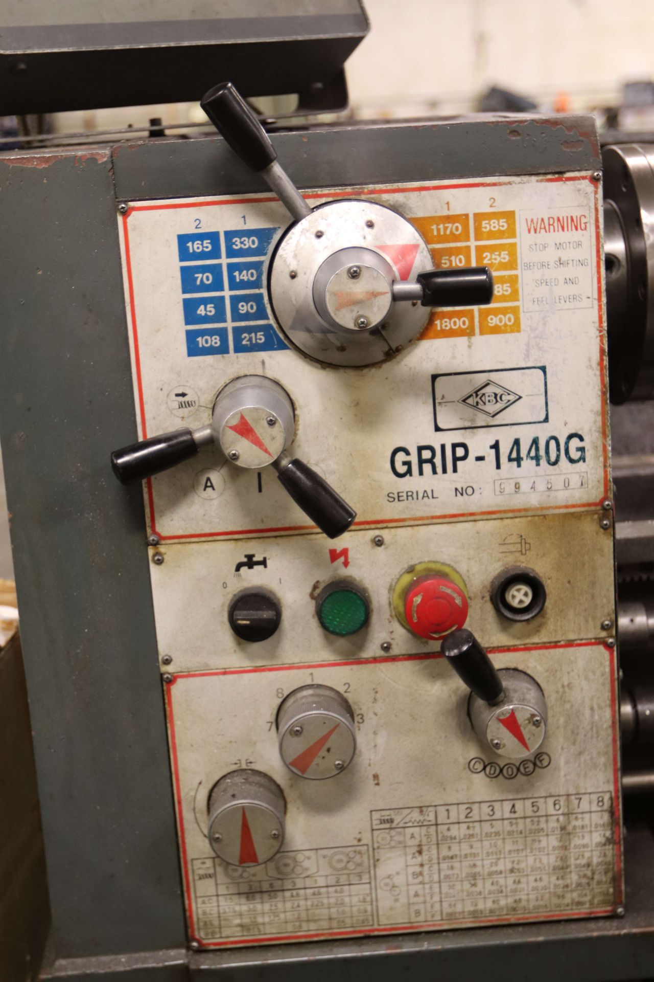 KBC tools and machinery lathe, model GRIP-1440G, serial 994507, with ...