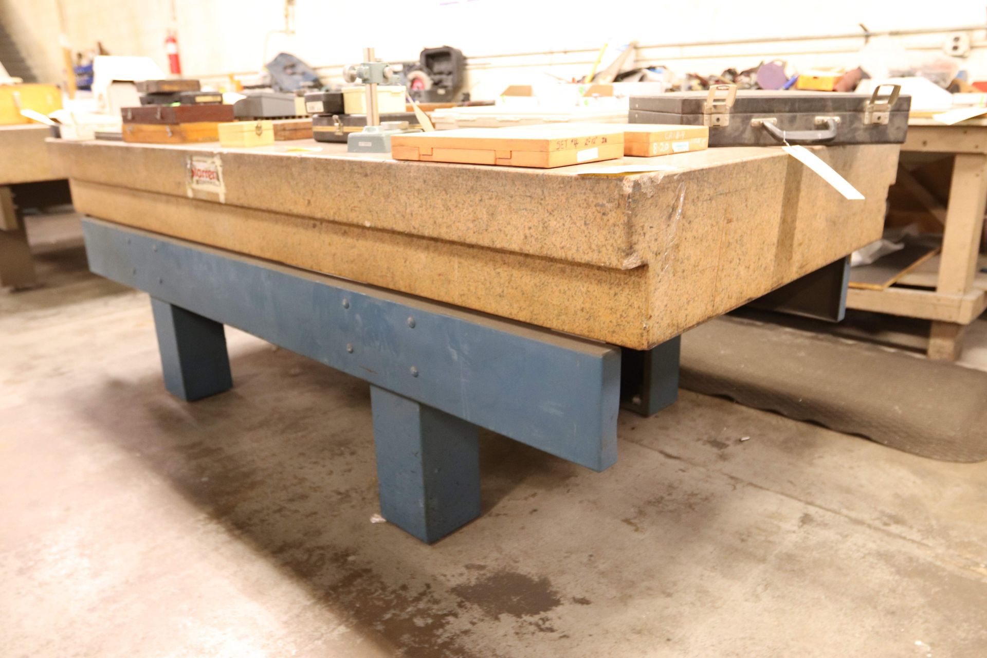 Starrett crystal pink marble precision work table, 4' x 8'
