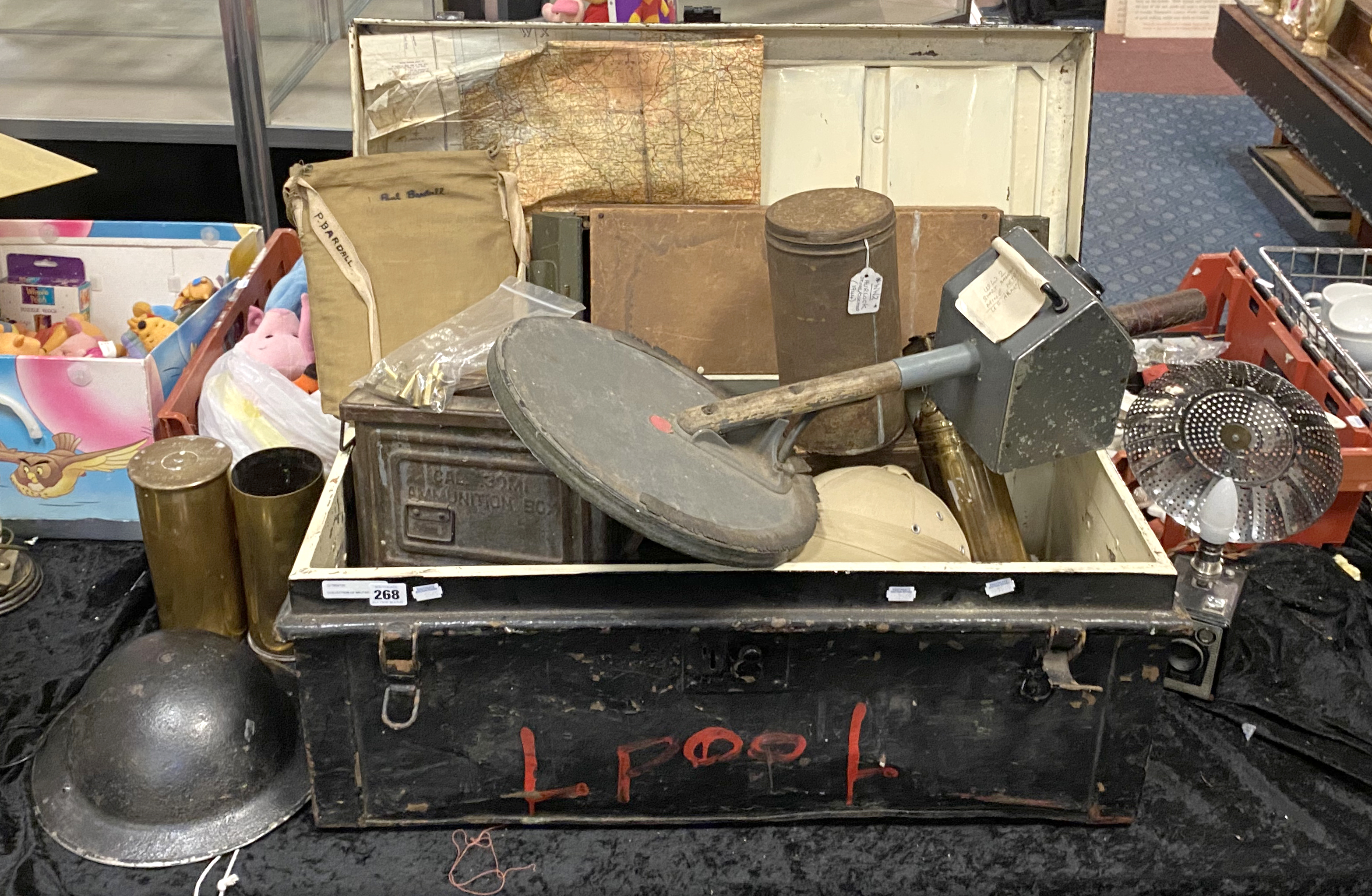 COLLECTION OF MILITARIA TO INCLUDE AMMO BOXES, MAPS & OTHER INTERESTING ...