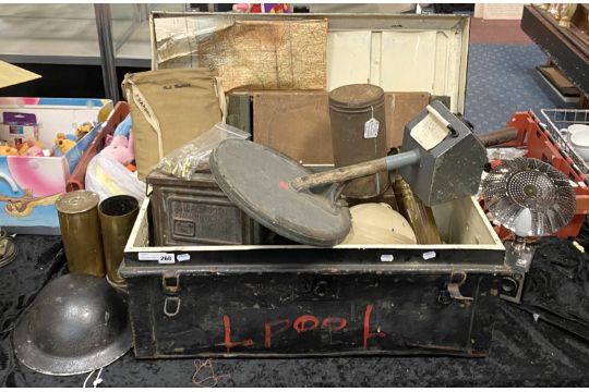 COLLECTION OF MILITARIA TO INCLUDE AMMO BOXES, MAPS & OTHER INTERESTING ...