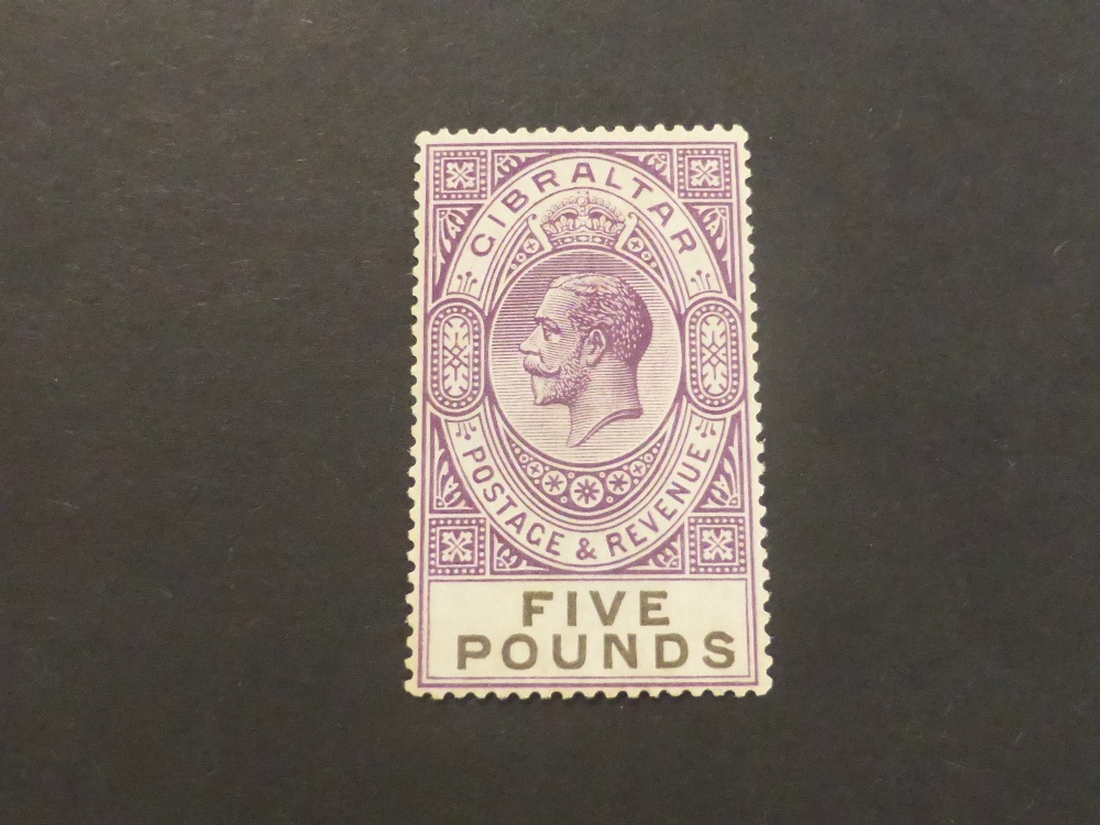 GIBRALTAR 1925 GV £5 VIOLET & BLACK FINE MINT Wonderful example of this ...