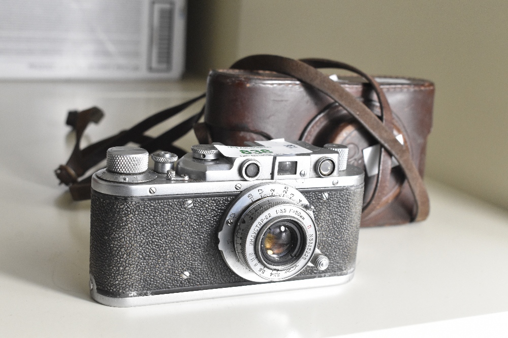 Zorki 1 Soviet 35mm rangefinder, with a collapsible Industar-22 50mm f3 ...