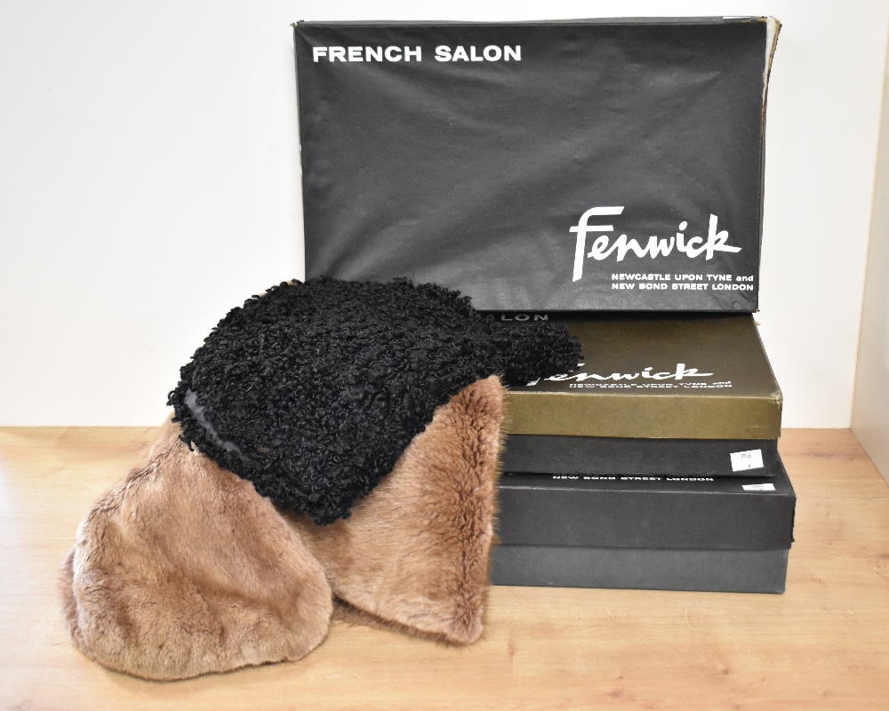 Three vintage Fenwick boxes labelled 'French Salon of Newcastle-Upon ...