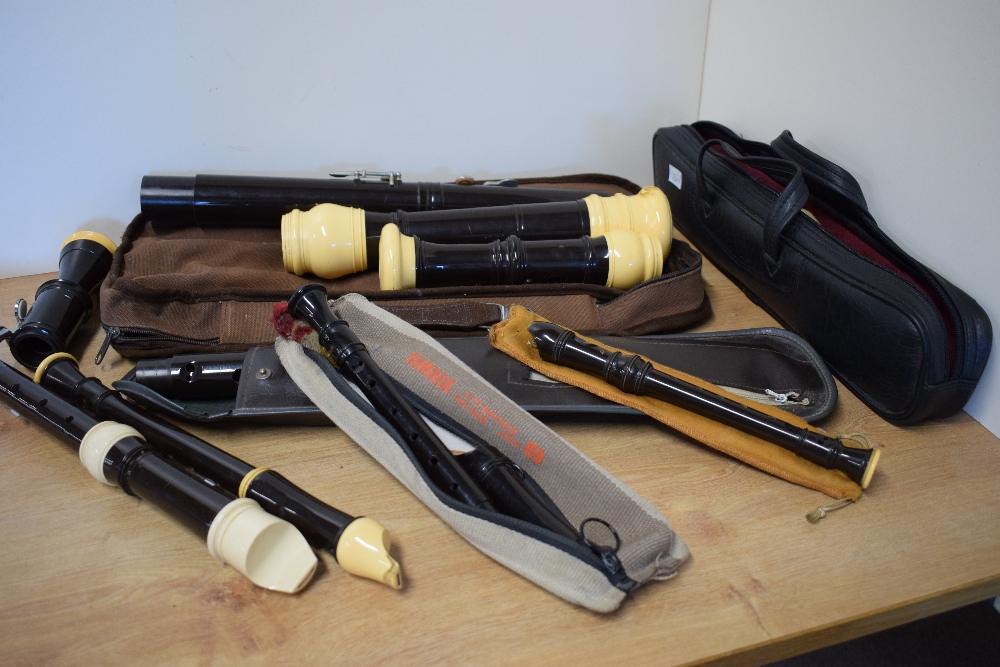 A selection of recorders, various sizes and models