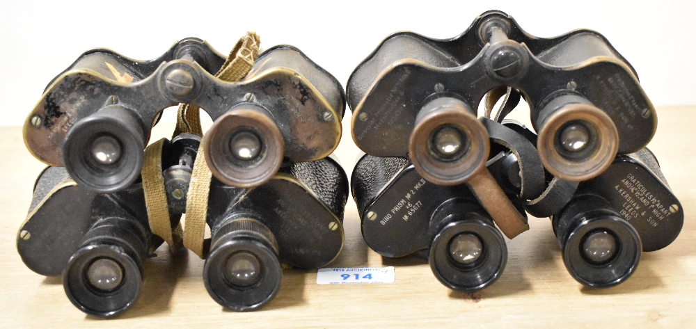A. Kershaw & Son of Leeds military magnification X6 binoculars, one ...