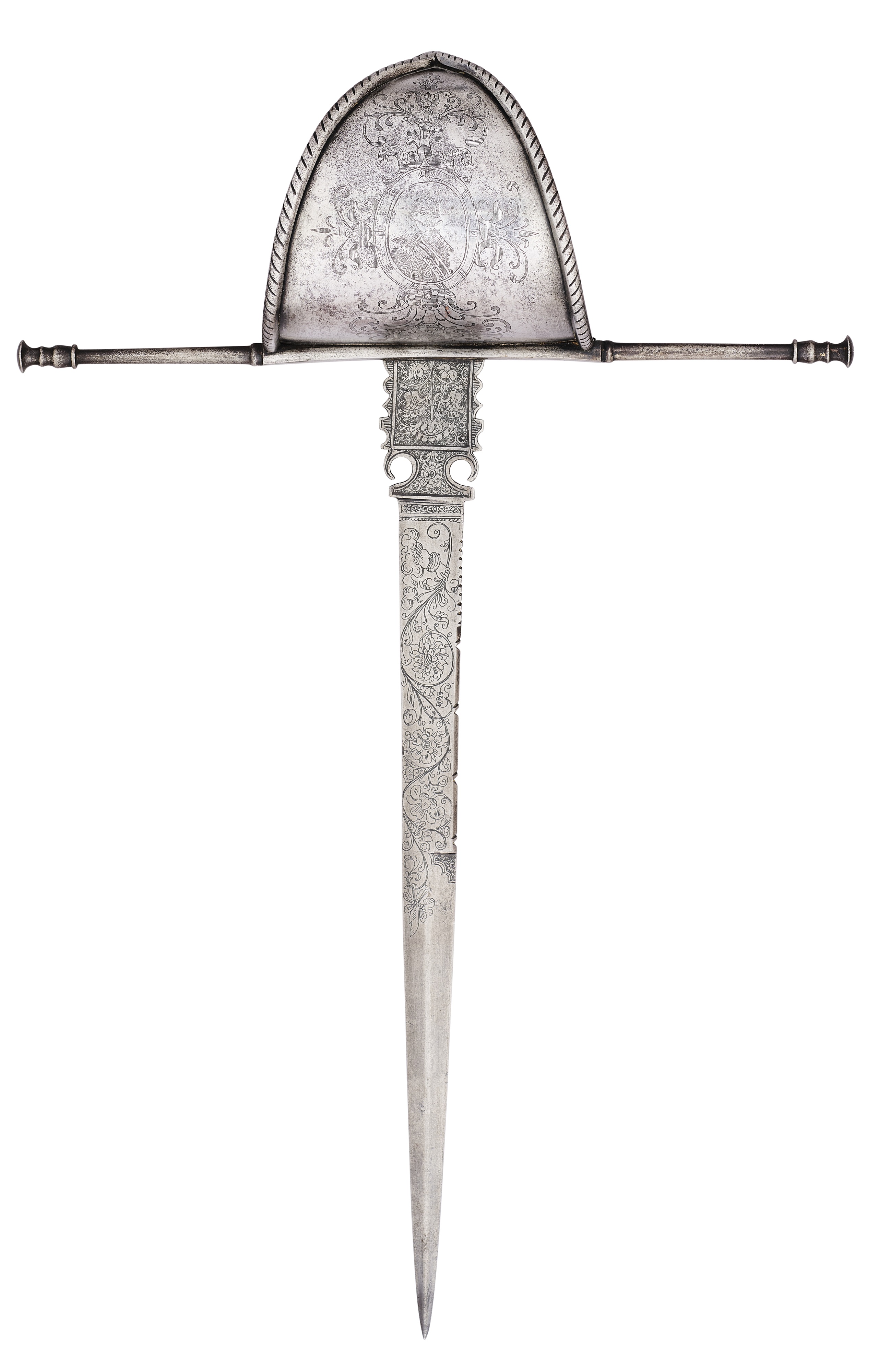 A SPANISH LEFT-HAND DAGGER, LATE 17TH/EARLY 18TH CENTURY with tapering ...