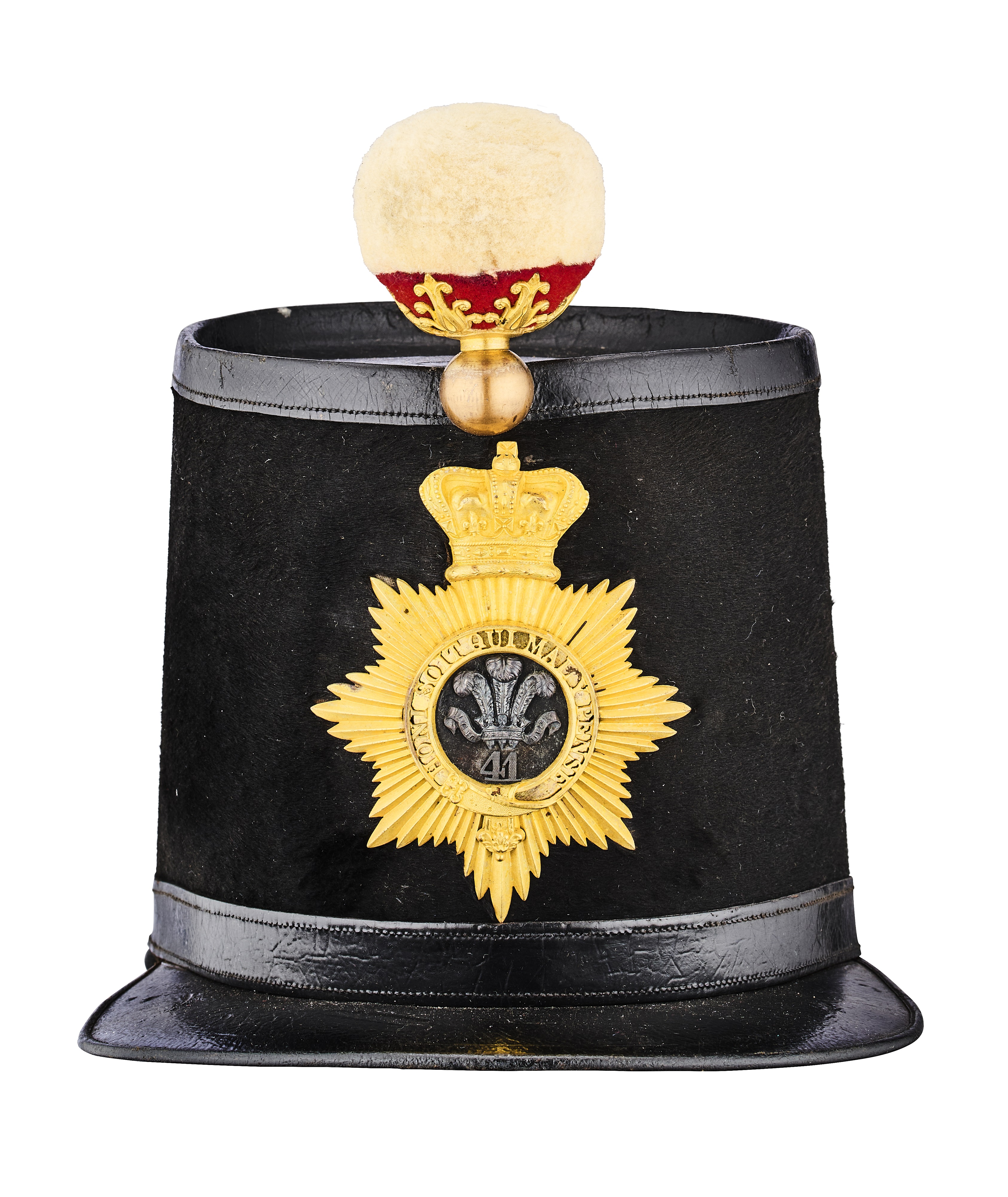 A FRENCH-PATTERN OFFICER'S SHAKO OF THE 41ST (WELCH) REGIMENT, 1855-61 ...