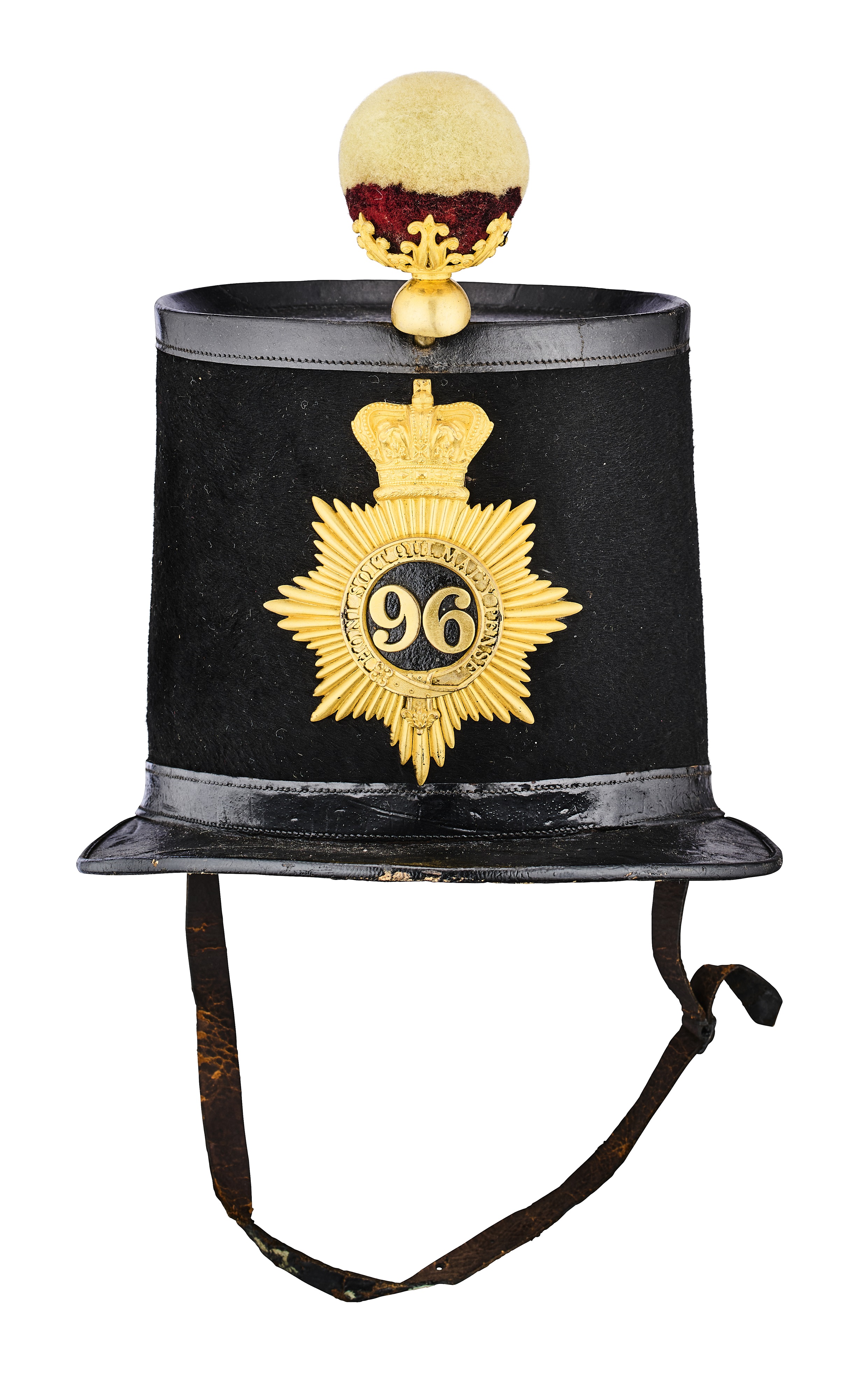 A FRENCH-PATTERN OFFICER'S SHAKO OF THE 96TH REGIMENT, 1855-61 with ...