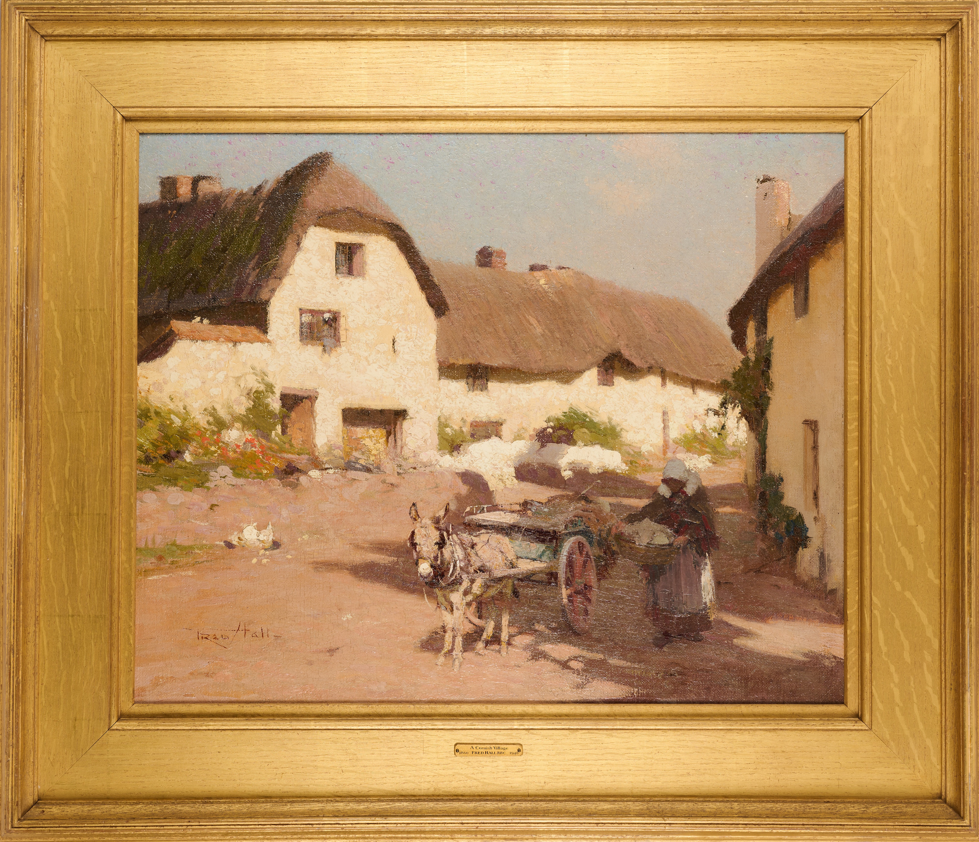 FREDERICK HALL (BRITISH 1860-1948) VILLAGE STREET, NEWLYN, CORNWALL ...