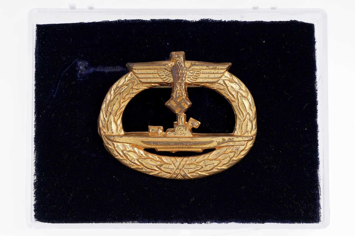A German Second World War U-Boat war badge, accredited to maker Wilhelm ...