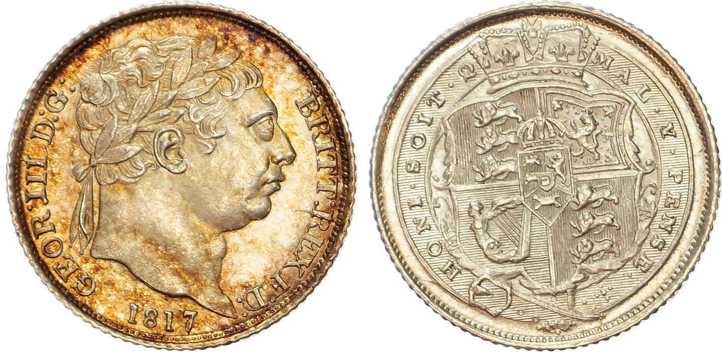 George III (1760-1820), Sixpence, 1817, laureate head right, date below ...