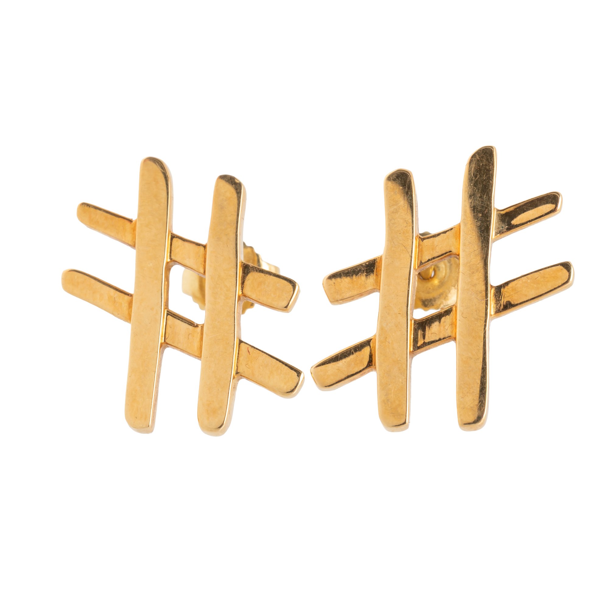 A PAIR OF TIFFANY AND CO PALOMA PICCASSO HASHTAG EARRINGS (2)Each ...