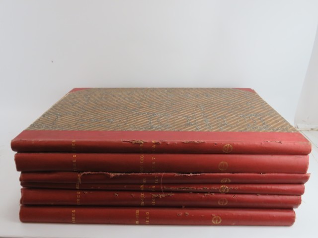 Six large Victorian compiled volumes of The Times newspaper, 1840 ...