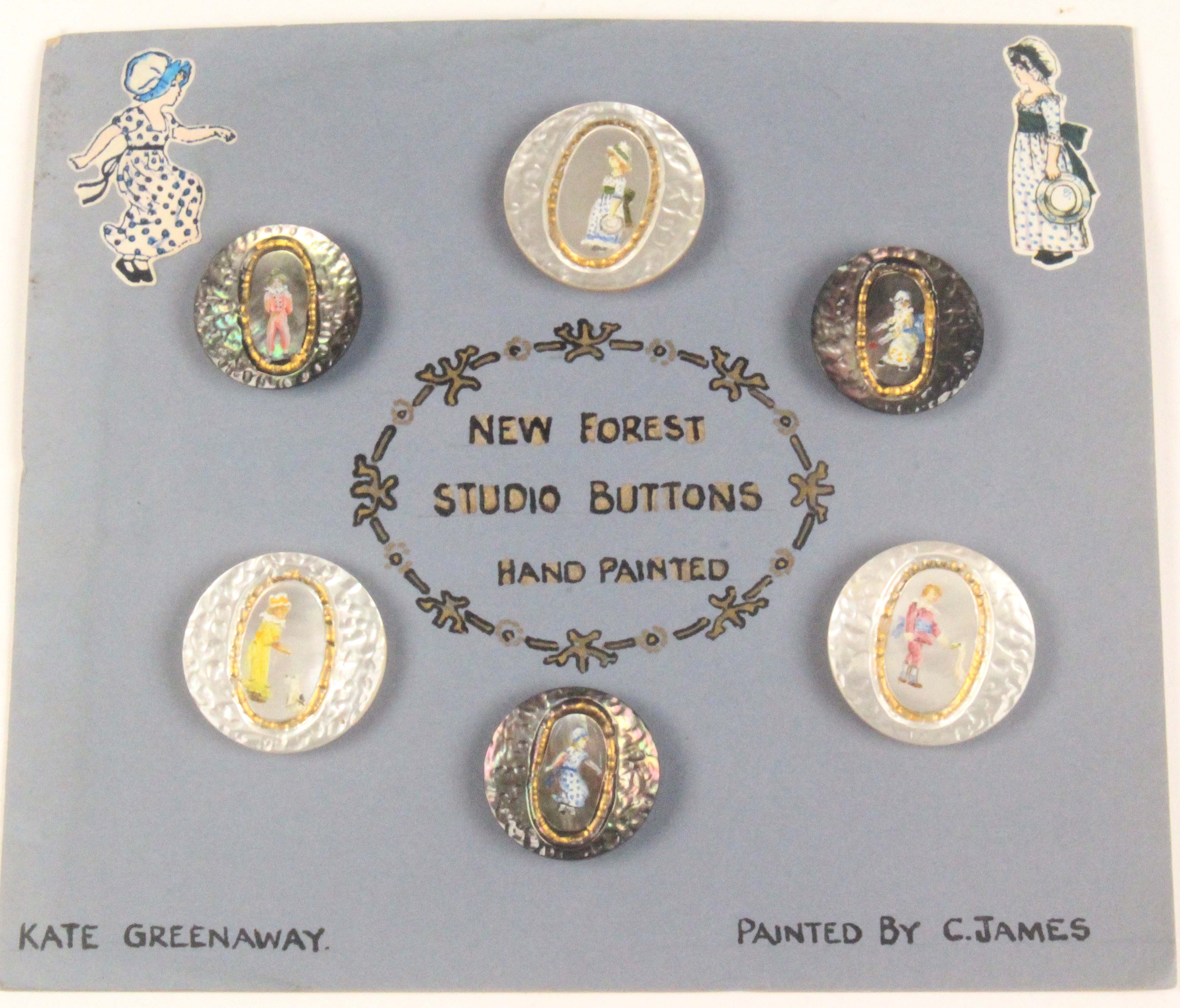 Buttons, mother of pearl, a set of six ‘New Forest Studio Buttons ...