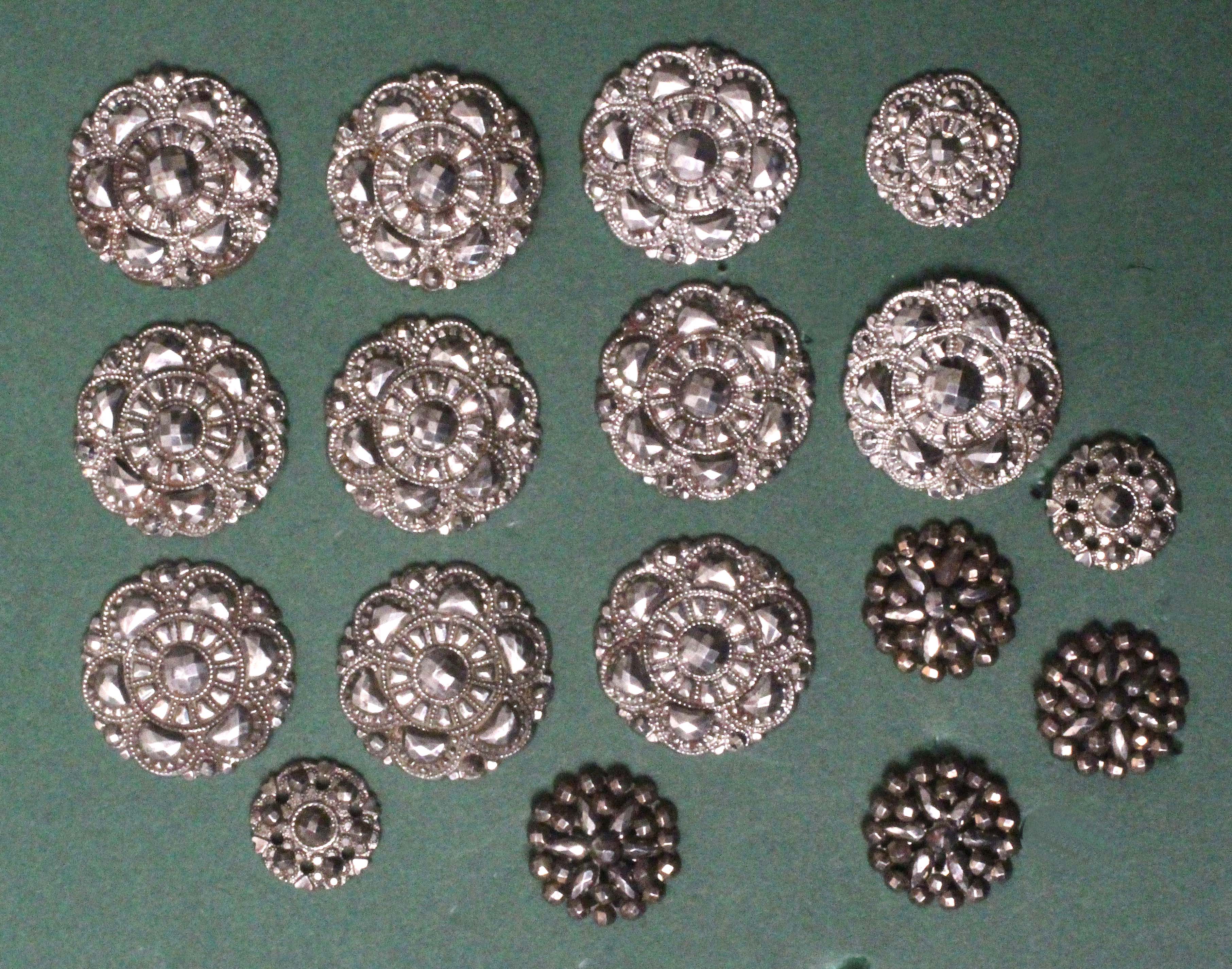 Buttons, cut steel, late 18th / early 19th Century, a set of eleven ...