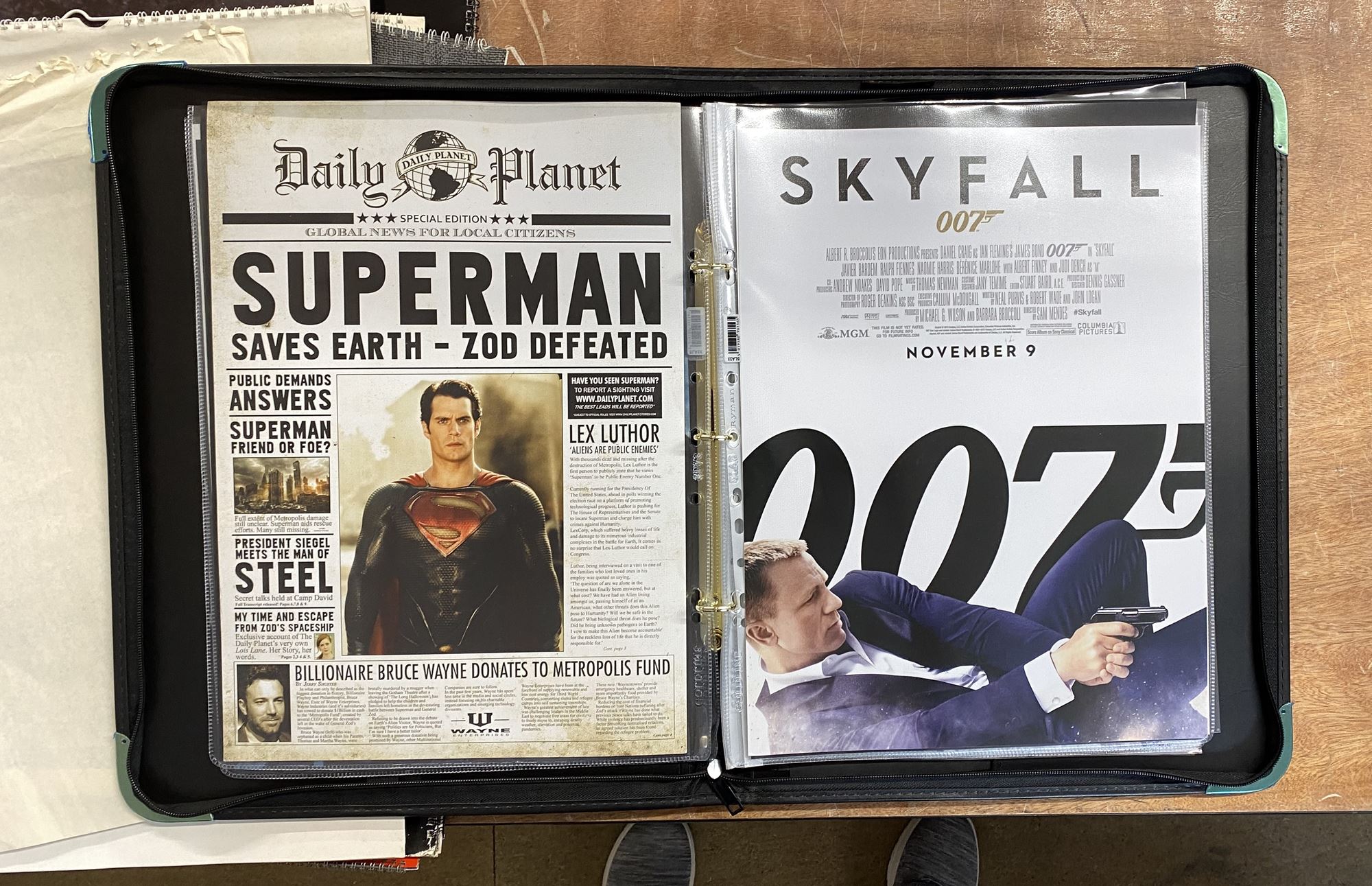 A folder of various film related photographic prints including Batman ...