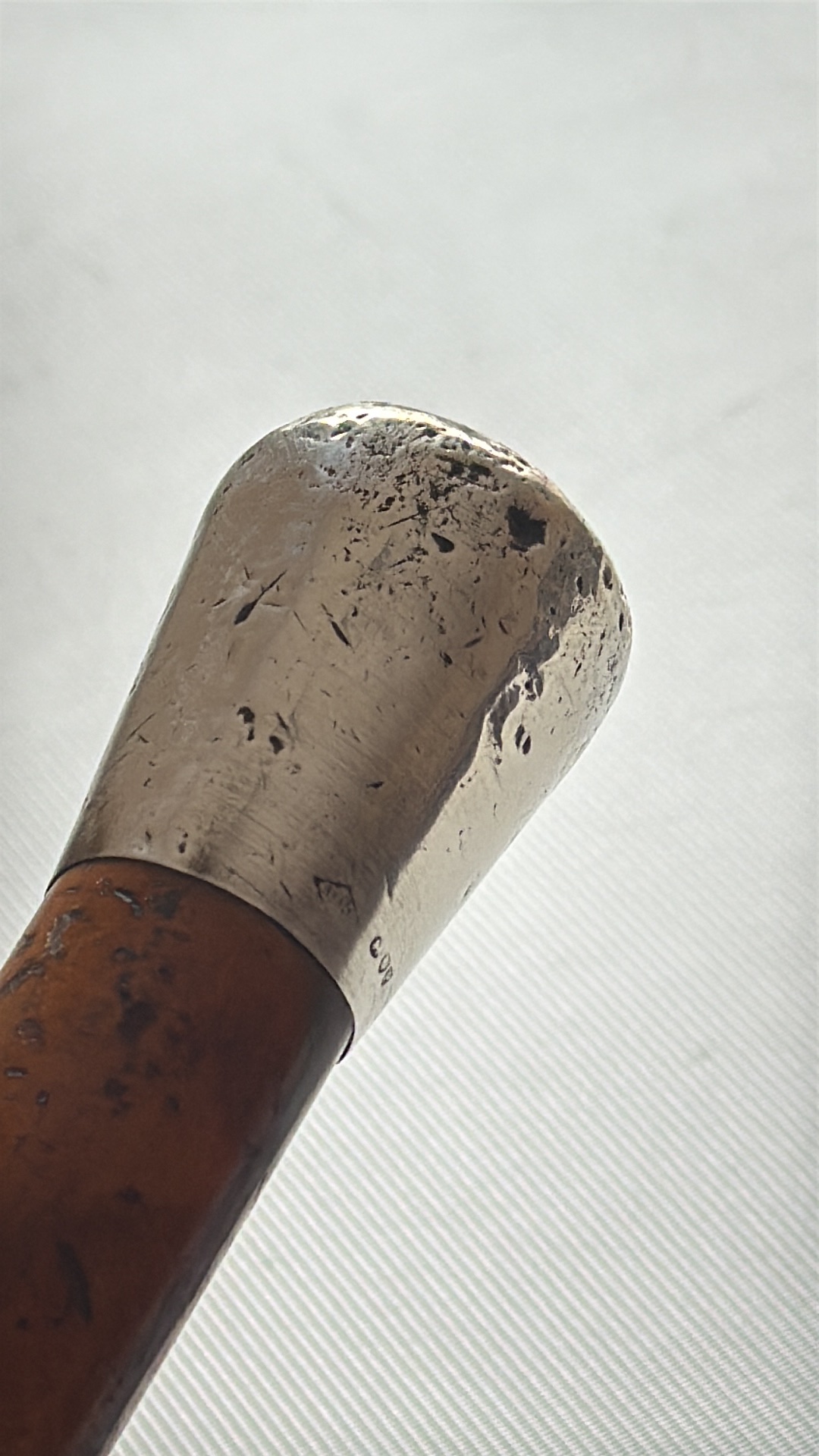 Silver topped walking stick