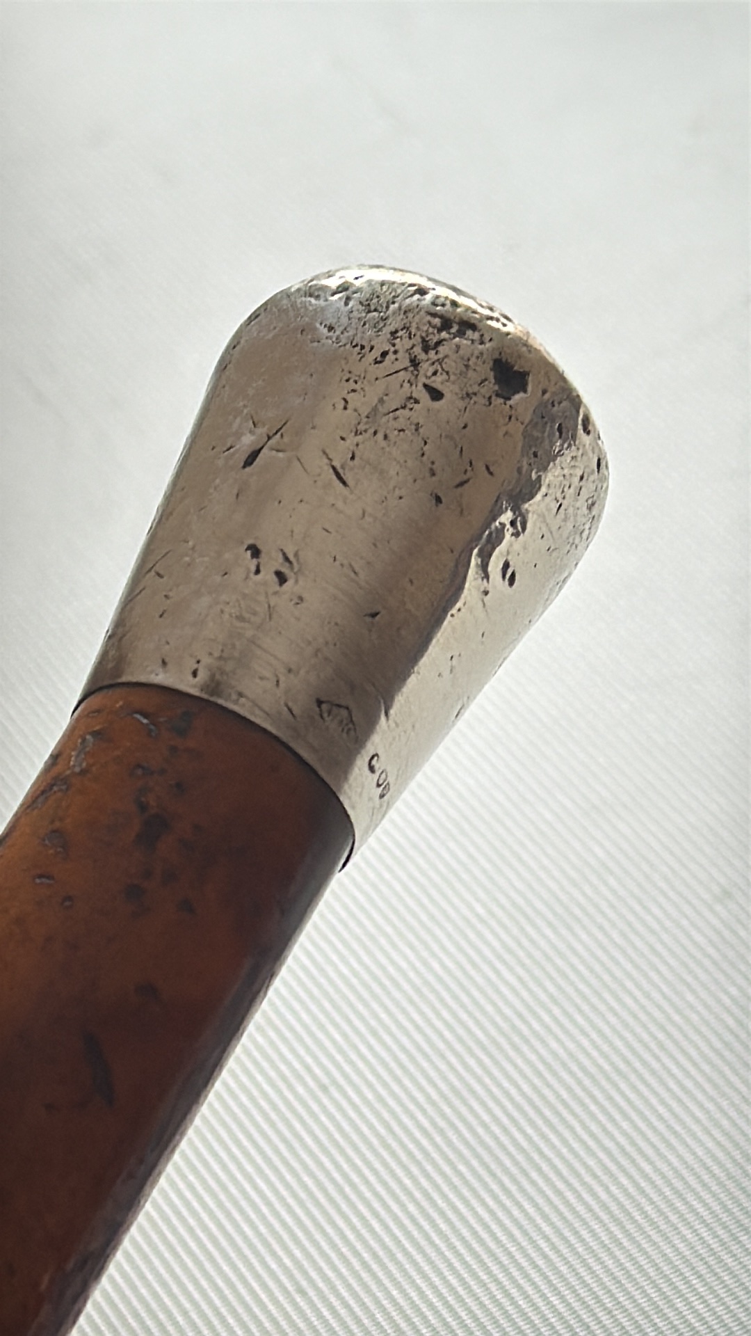 Silver topped walking stick