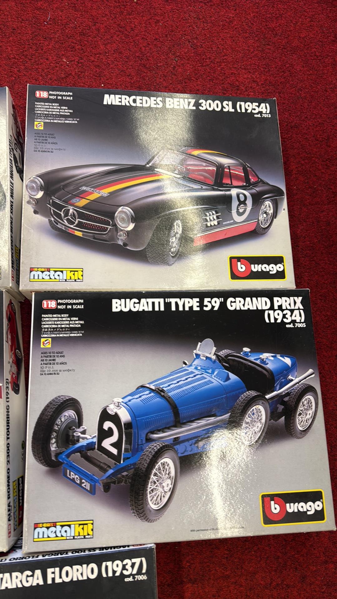 Set of 5 boxed Bburago 1:18 die-cast metal car kits