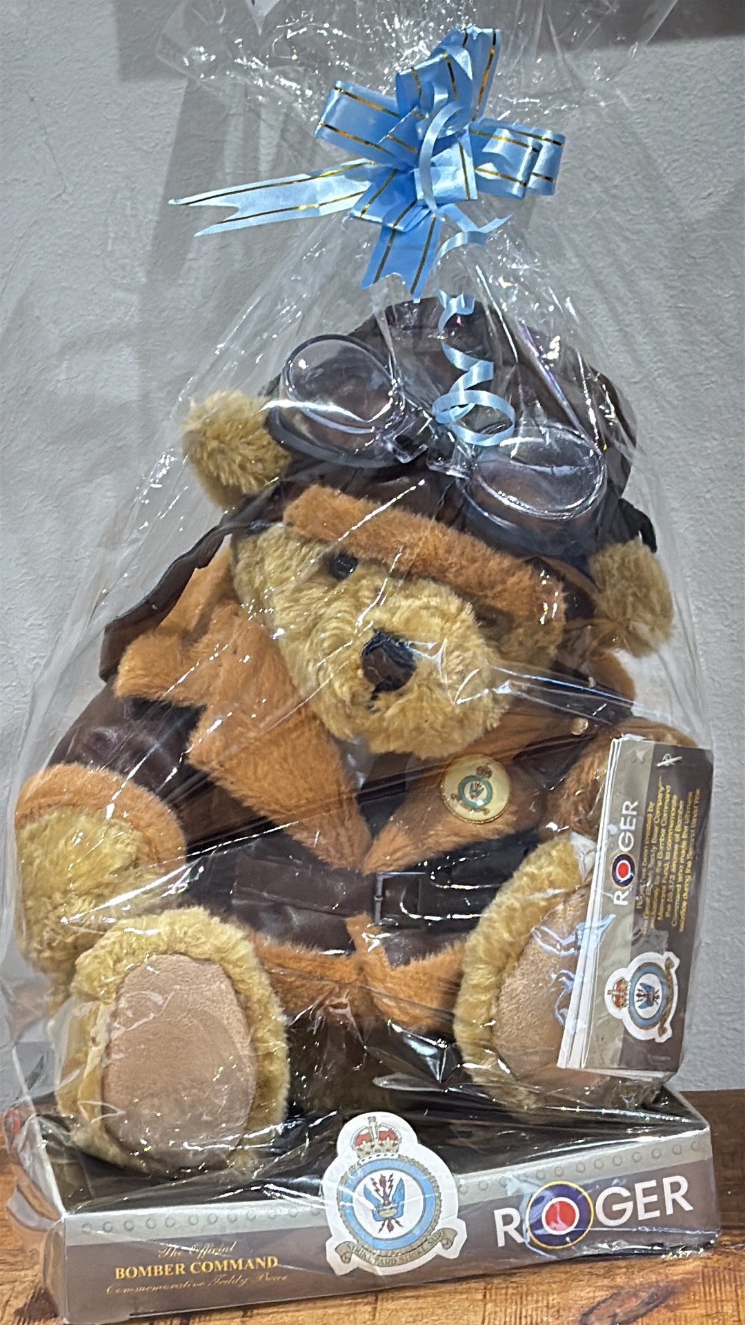 Roger RAF Bomber Command commemorative teddy bear, boxed