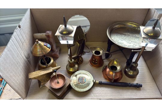 Collection of brass collectables