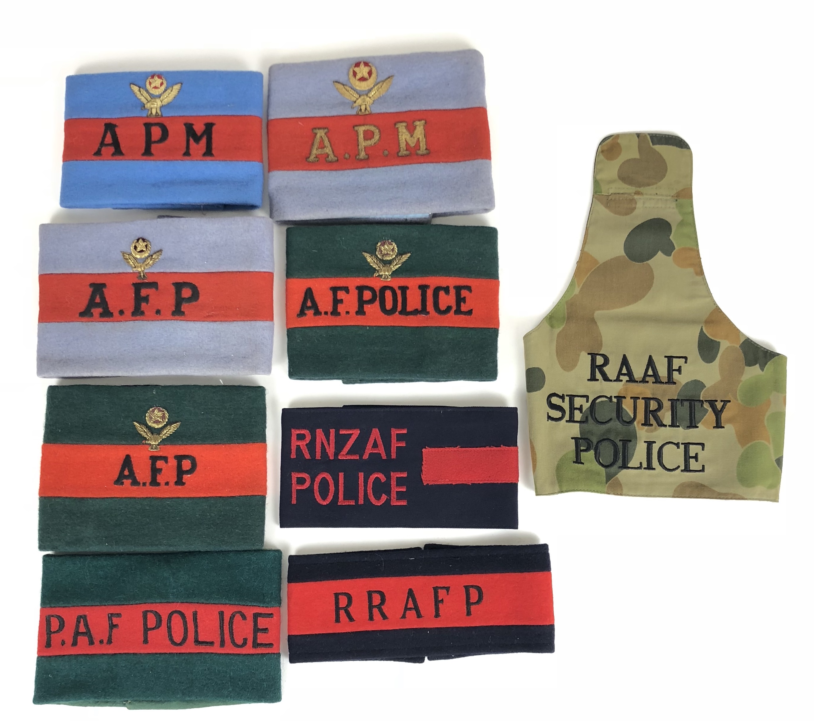 9 Foreign Air Force Police Armbands Various international nations are ...