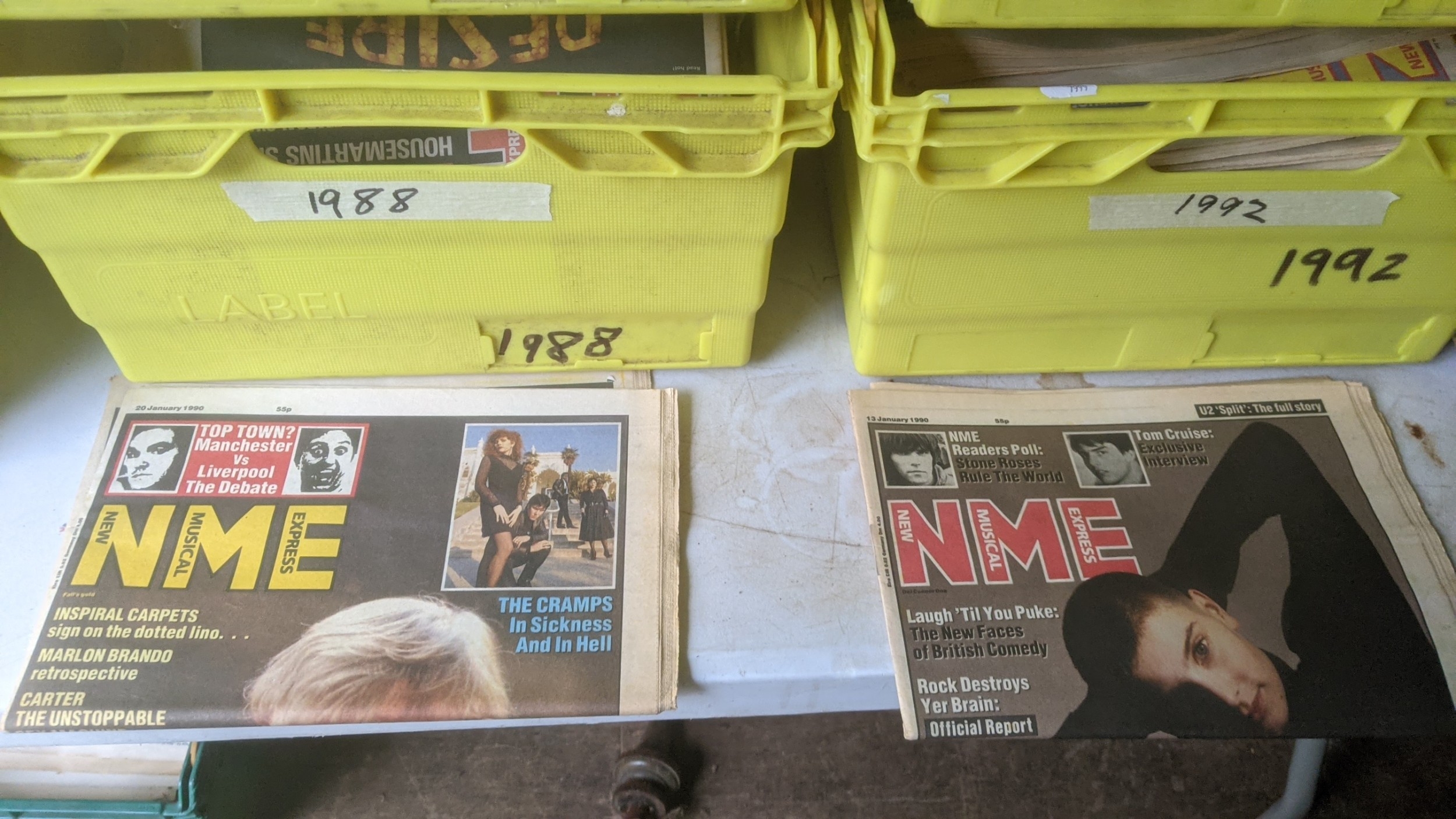 A large collection of mostly NME (New Musical Express) magazines ...
