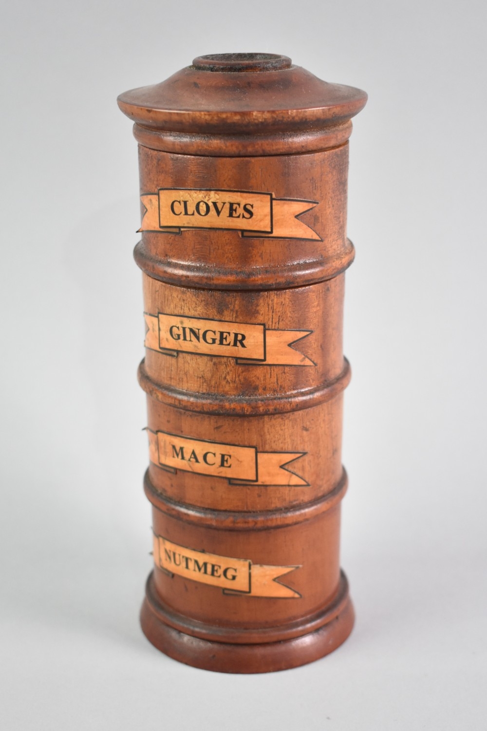 A Reproduction Georgian Style Four Section Spice Tower for cloves ...