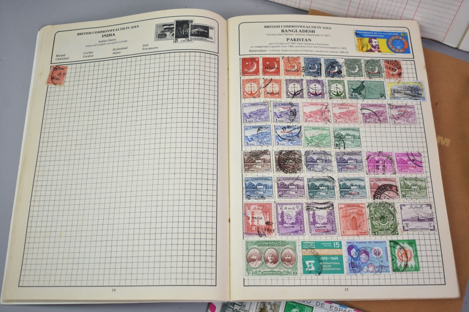 Two Stamp Albums Containing World Stamps, a Collection of Schoolboy ...