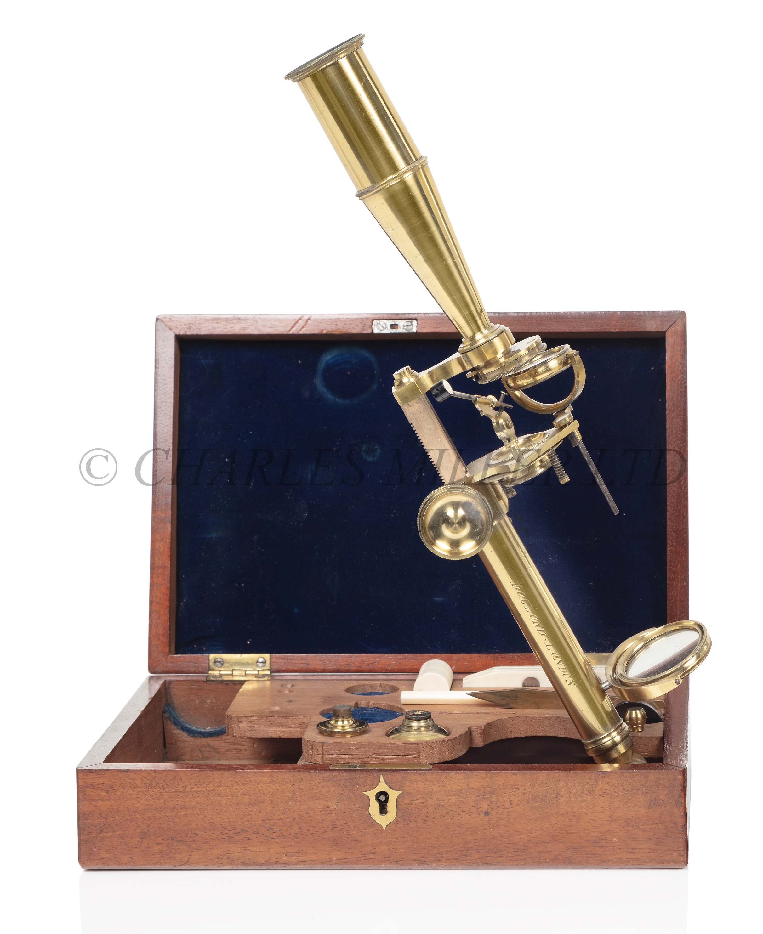 A FINE CARY TYPE PORTABLE CHEST MICROSCOPE BY DOLLOND, LONDON, CIRCA ...
