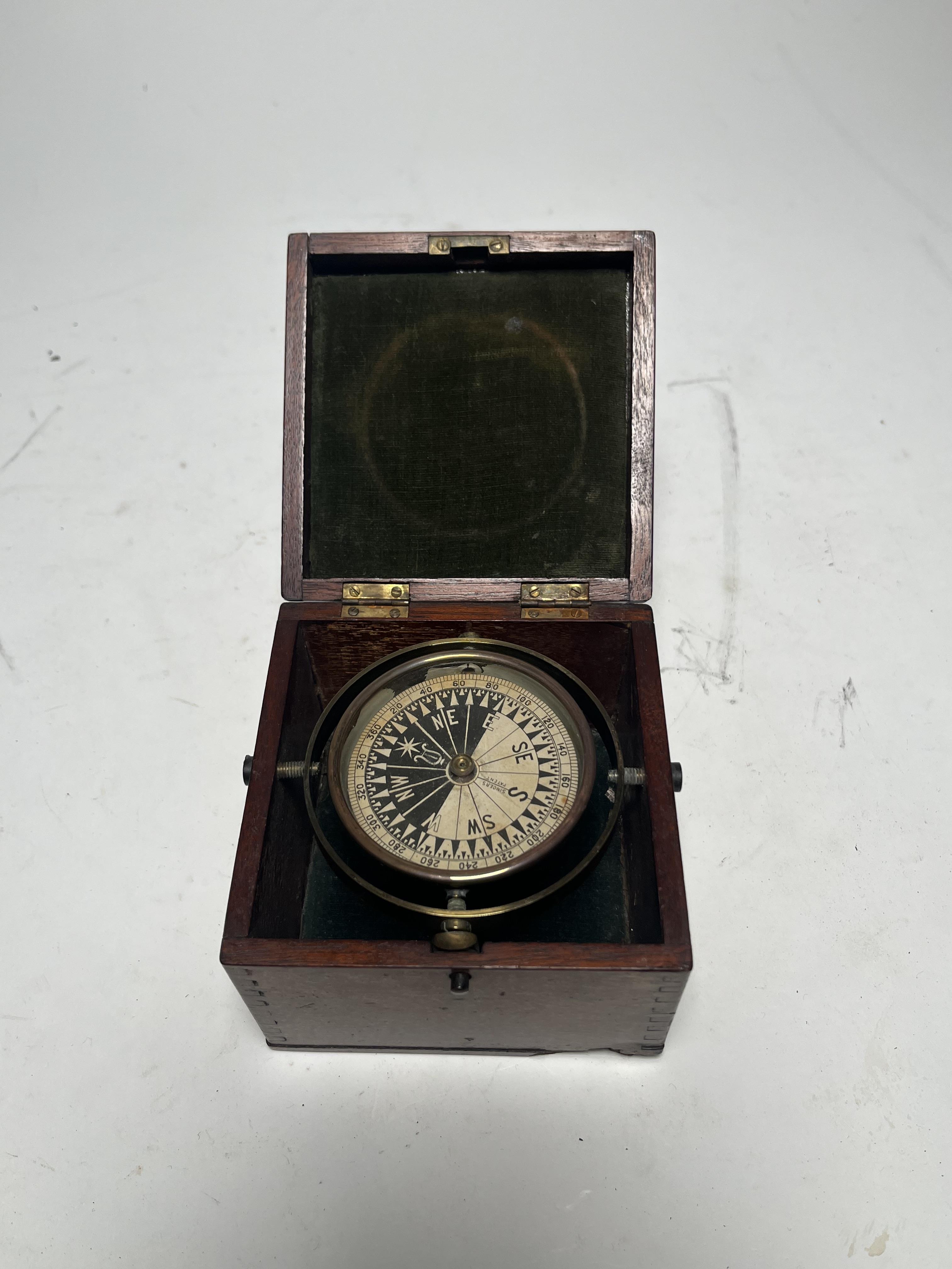 A LATE 19TH-CENTURY SINGER'S-PATENT DRY CARD COMPASSthe 2½in. paper ...
