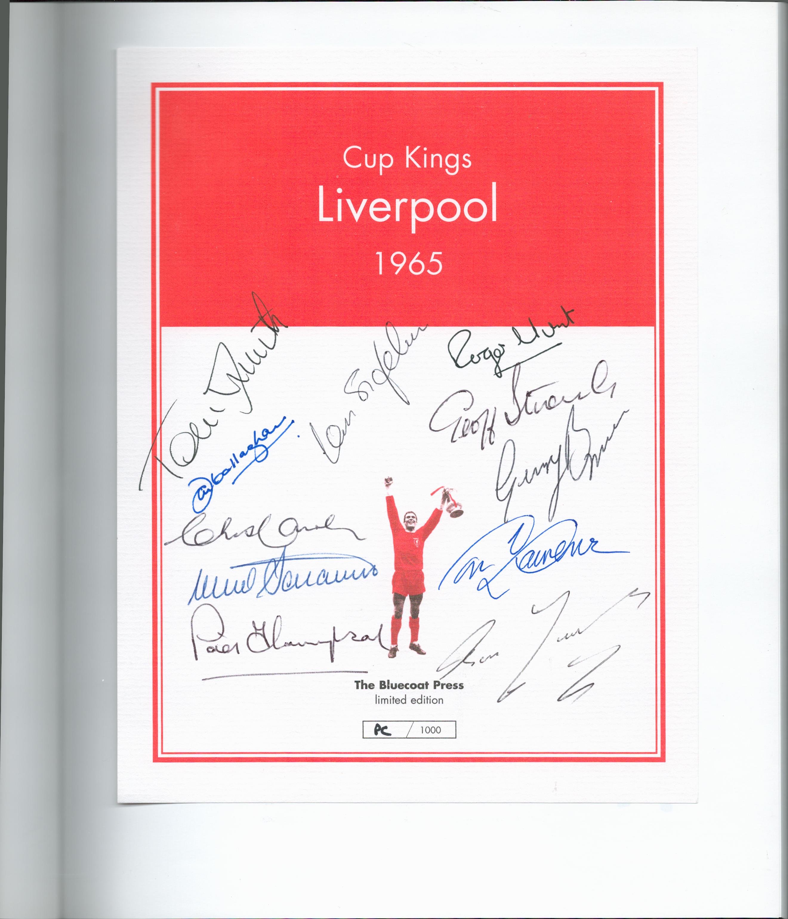 1 x Liverpool 1965 Cup Kings A4 paperback limited edition multiple ...