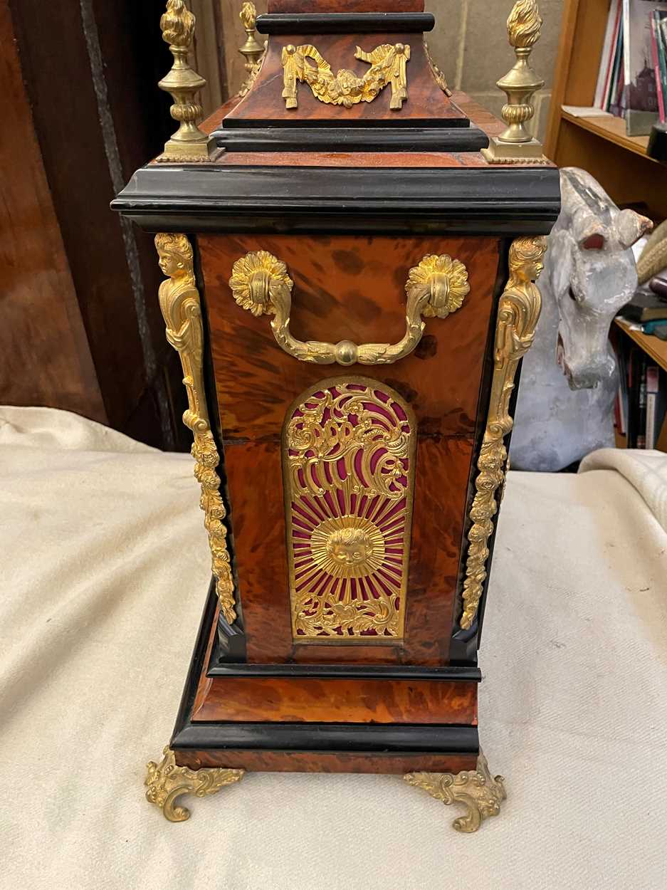 A gilt mounted turtleshell and ebonised table clock, John Creed Jennens ...