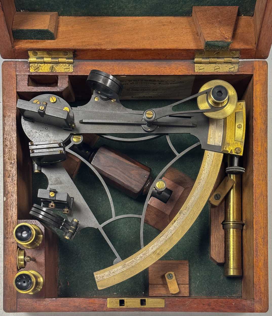 A brass sextant by G. Whitbread, London, late 19th century, no.2170 ...