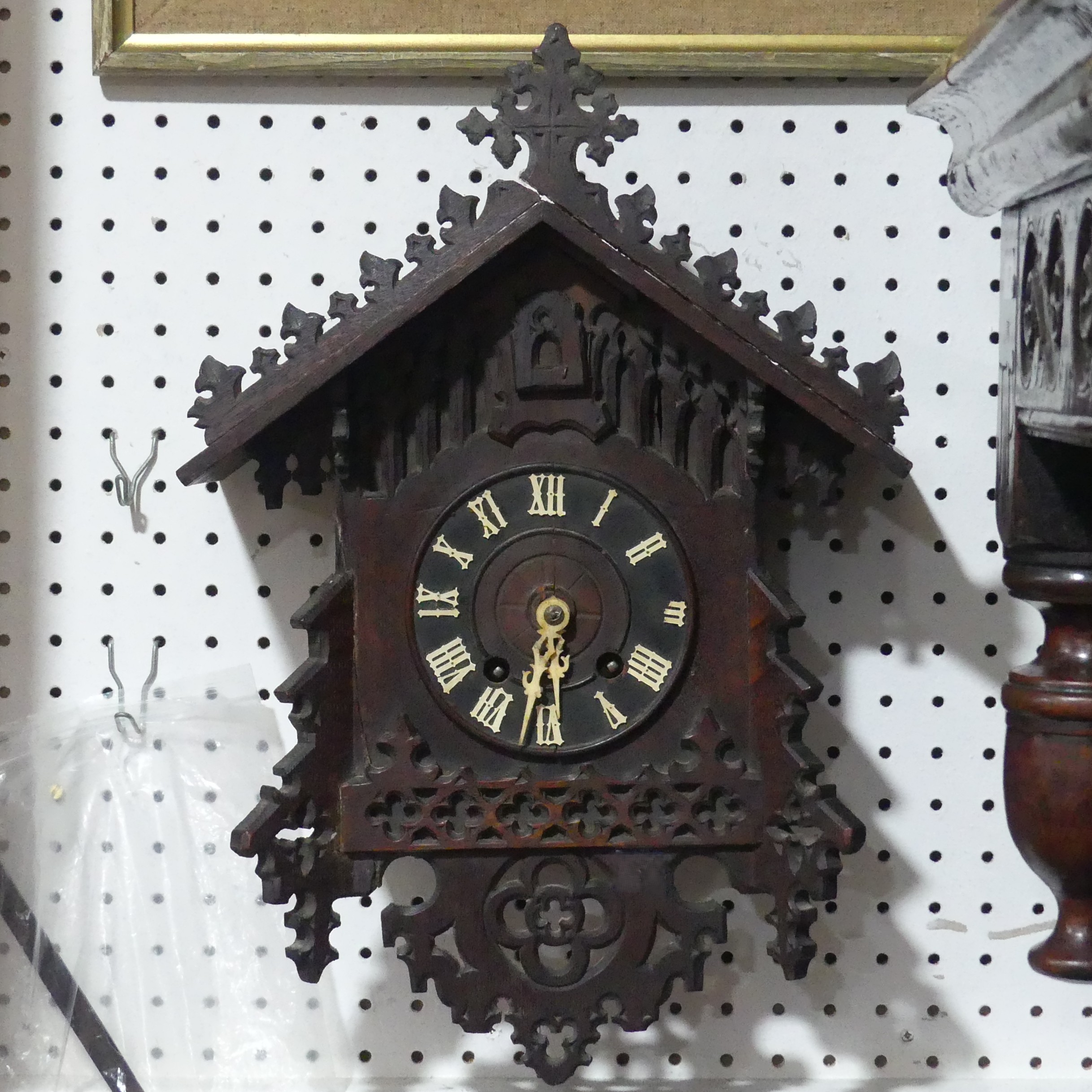 An Early German cuckoo Clock, the dial applied with gothic Roman ...