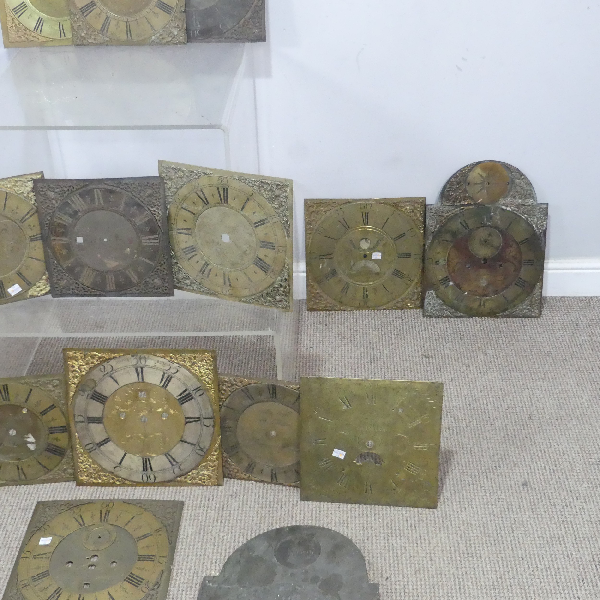 A collection of nineteen 18th century and later brass Longcase Clock ...