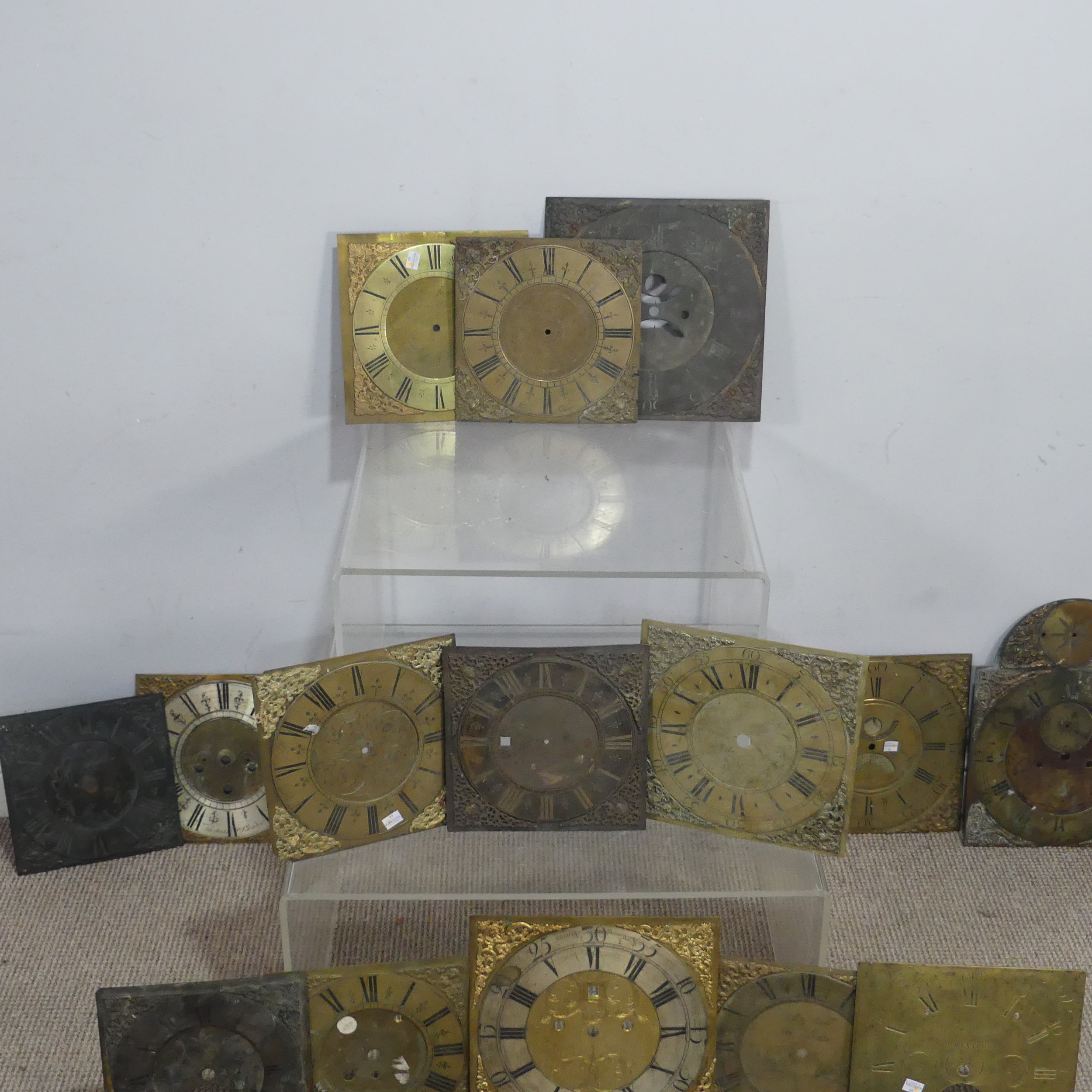 A collection of nineteen 18th century and later brass Longcase Clock ...