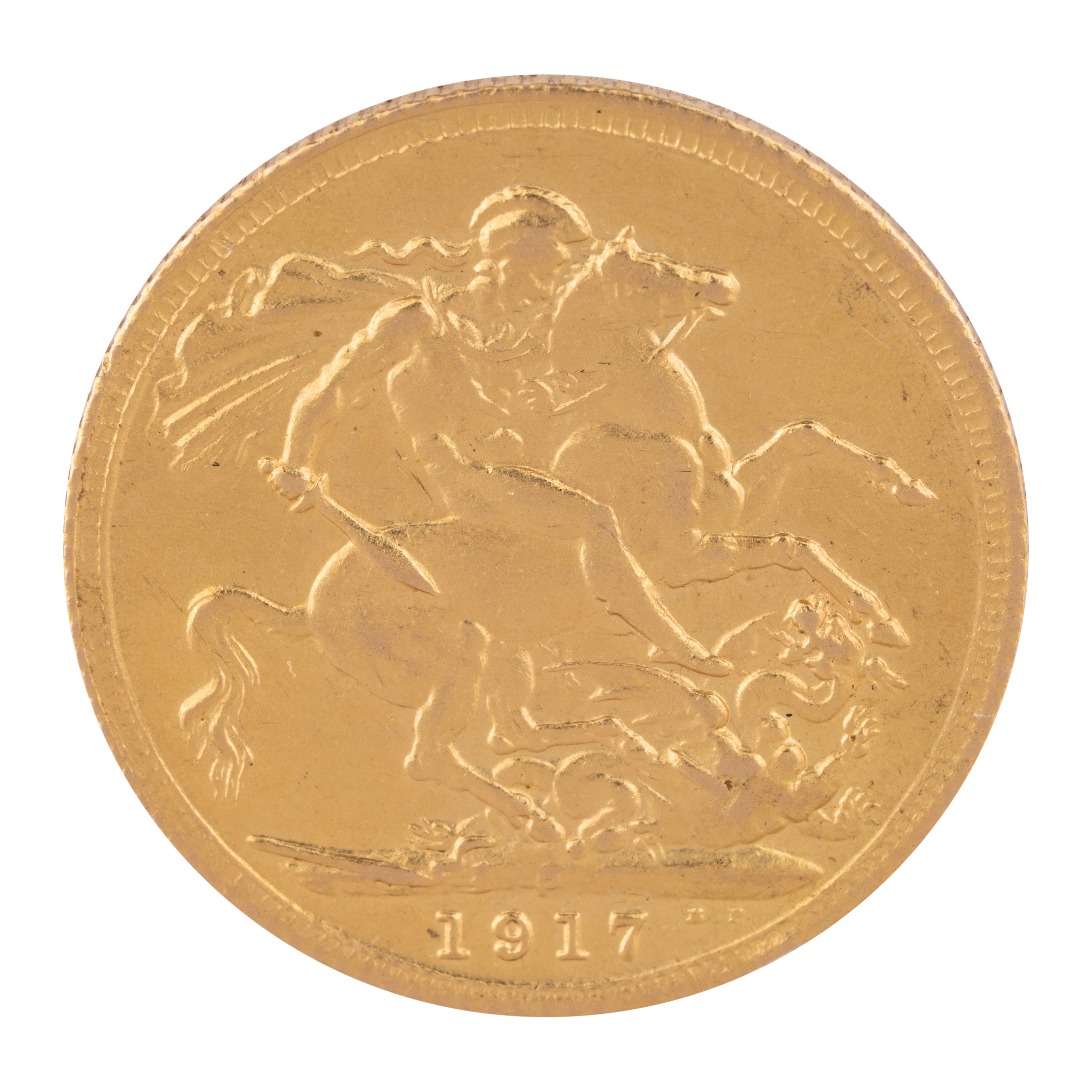 George V gold full Sovereign coin London Mint Portrait facing left ...
