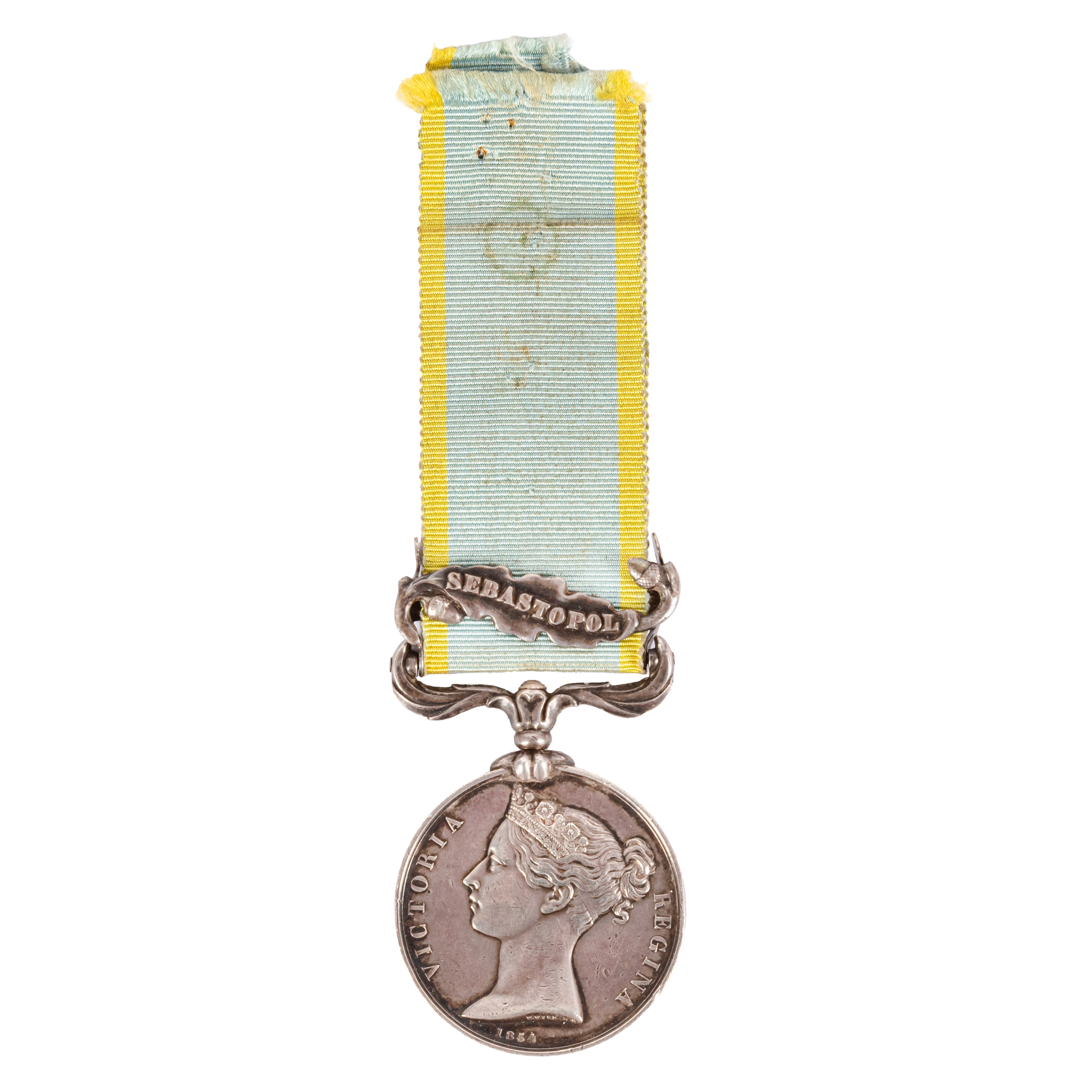 Crimea Medal, inscribed 'ALFRED MARKHAM, MIDSHIPMAN H.M.S. AGAMEMNON ...