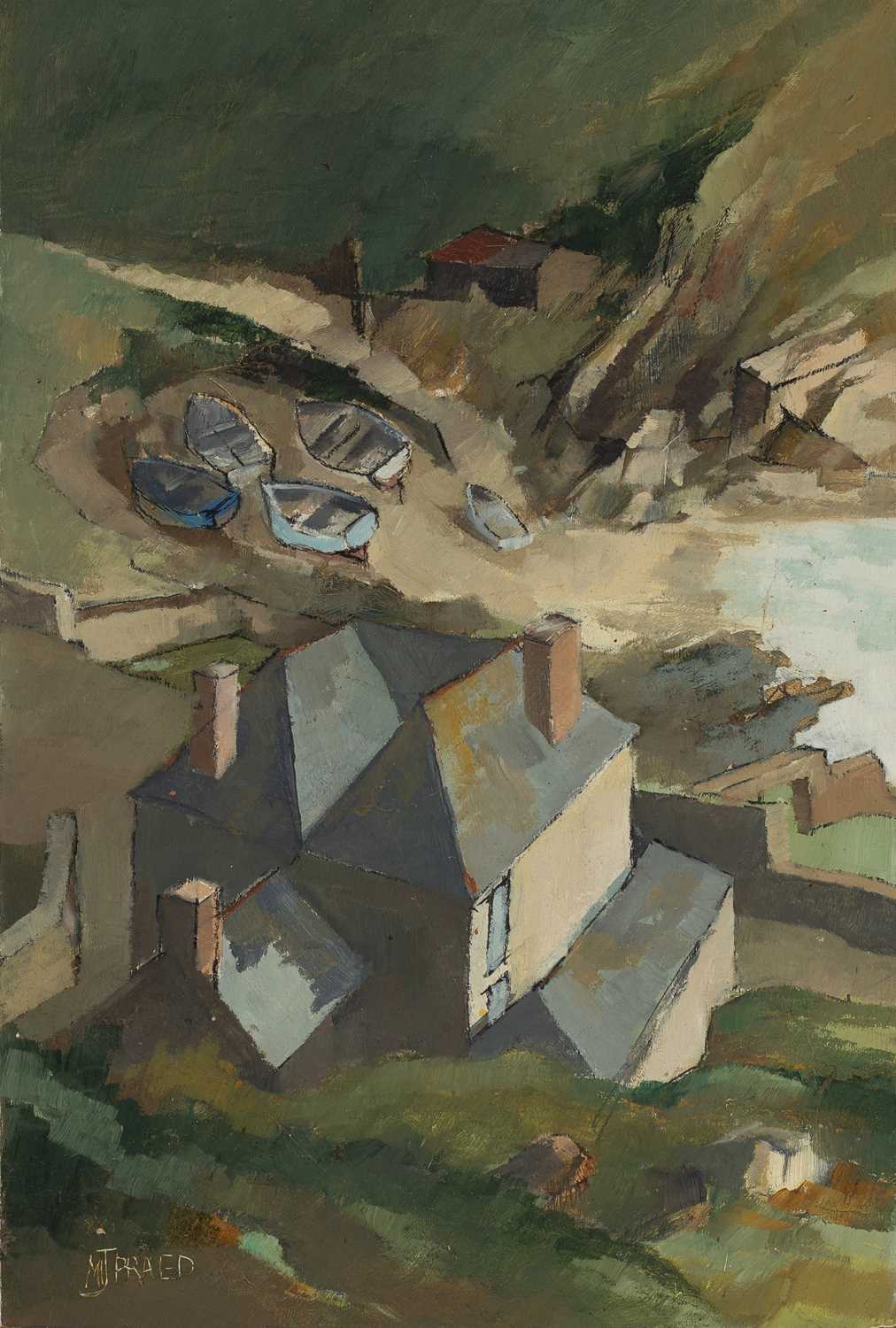 ARR Michael J Praed (born 1941)Boats in a Harbouroil on board, 30cm x ...