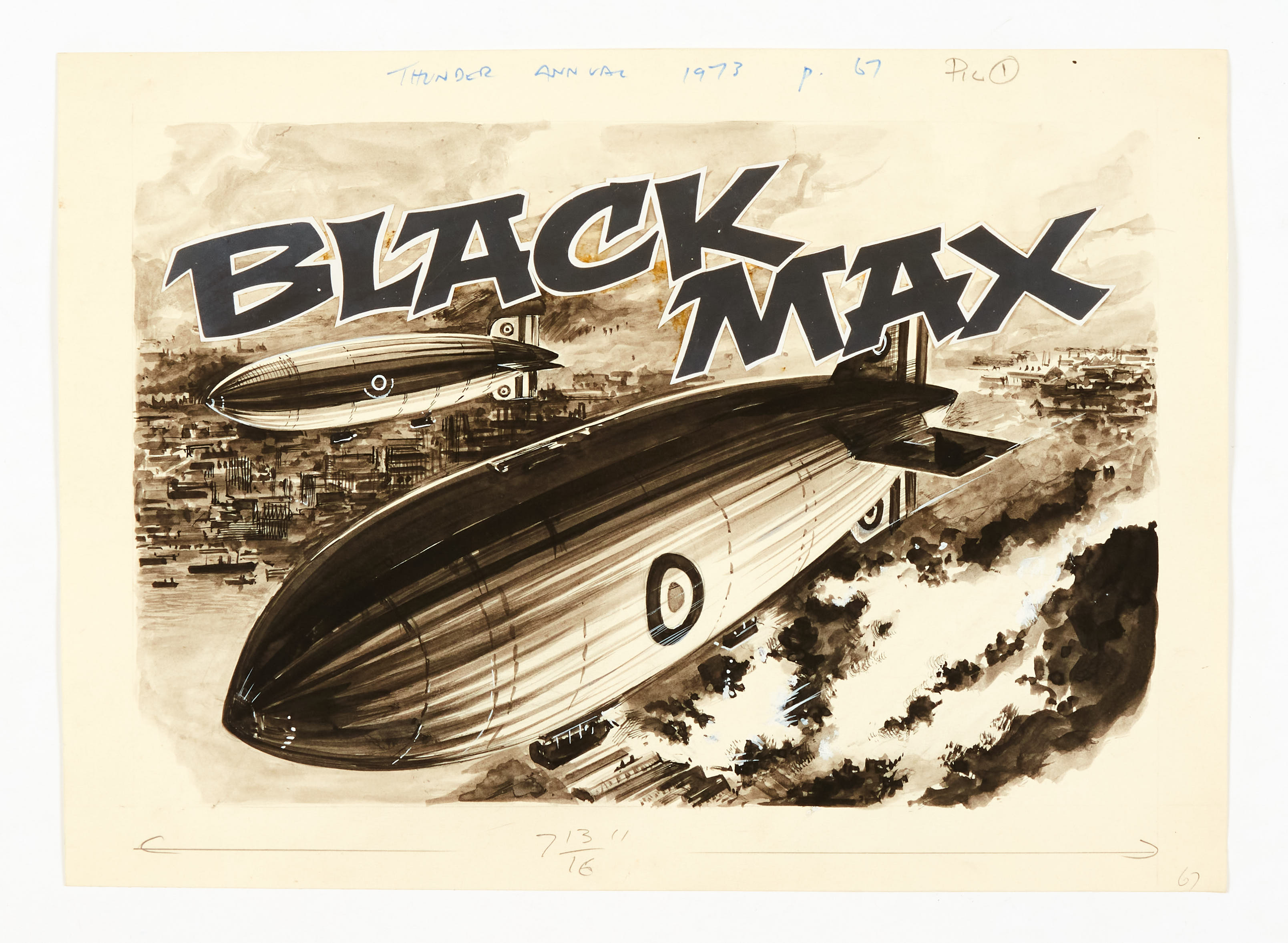 Black Max original half-page title artwork (1973) by Eric Bradbury from ...