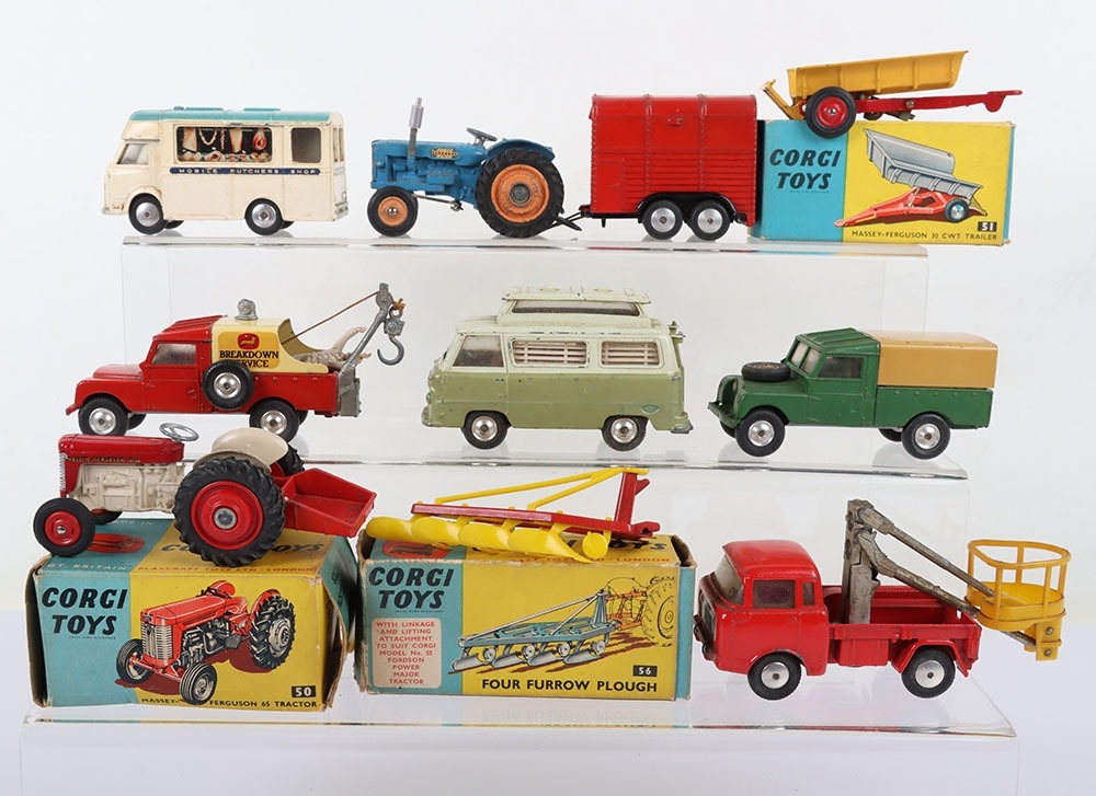 Three Boxed Vintage Corgi Toys Farm Models, 50 Massey Ferguson 65 ...